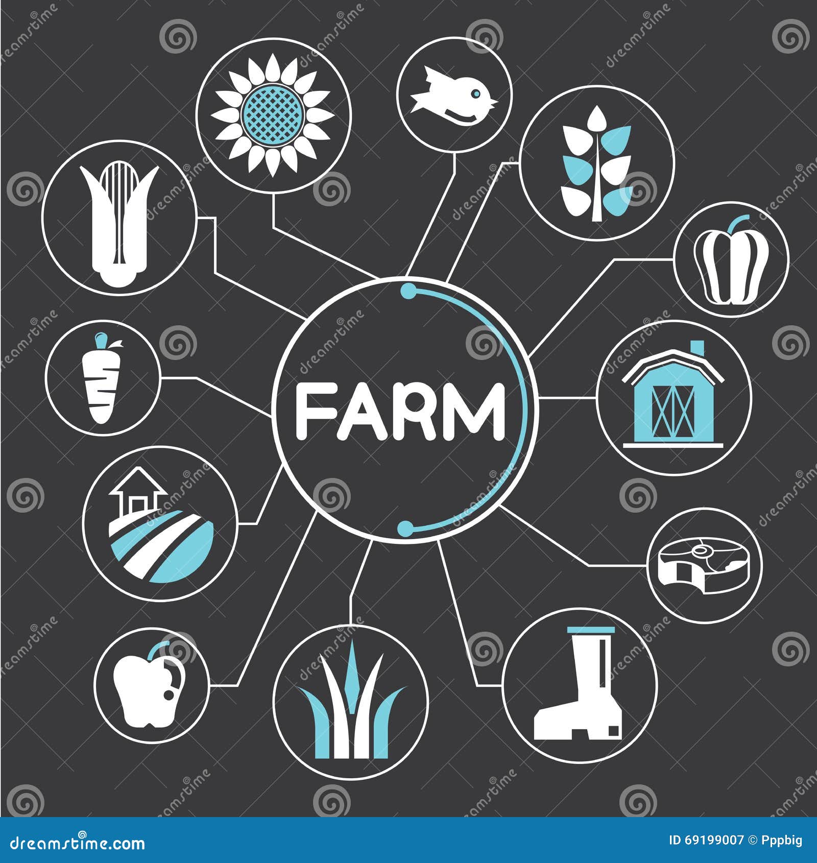 Farming and Agriculture Icons, Infographic Stock Illustration ...