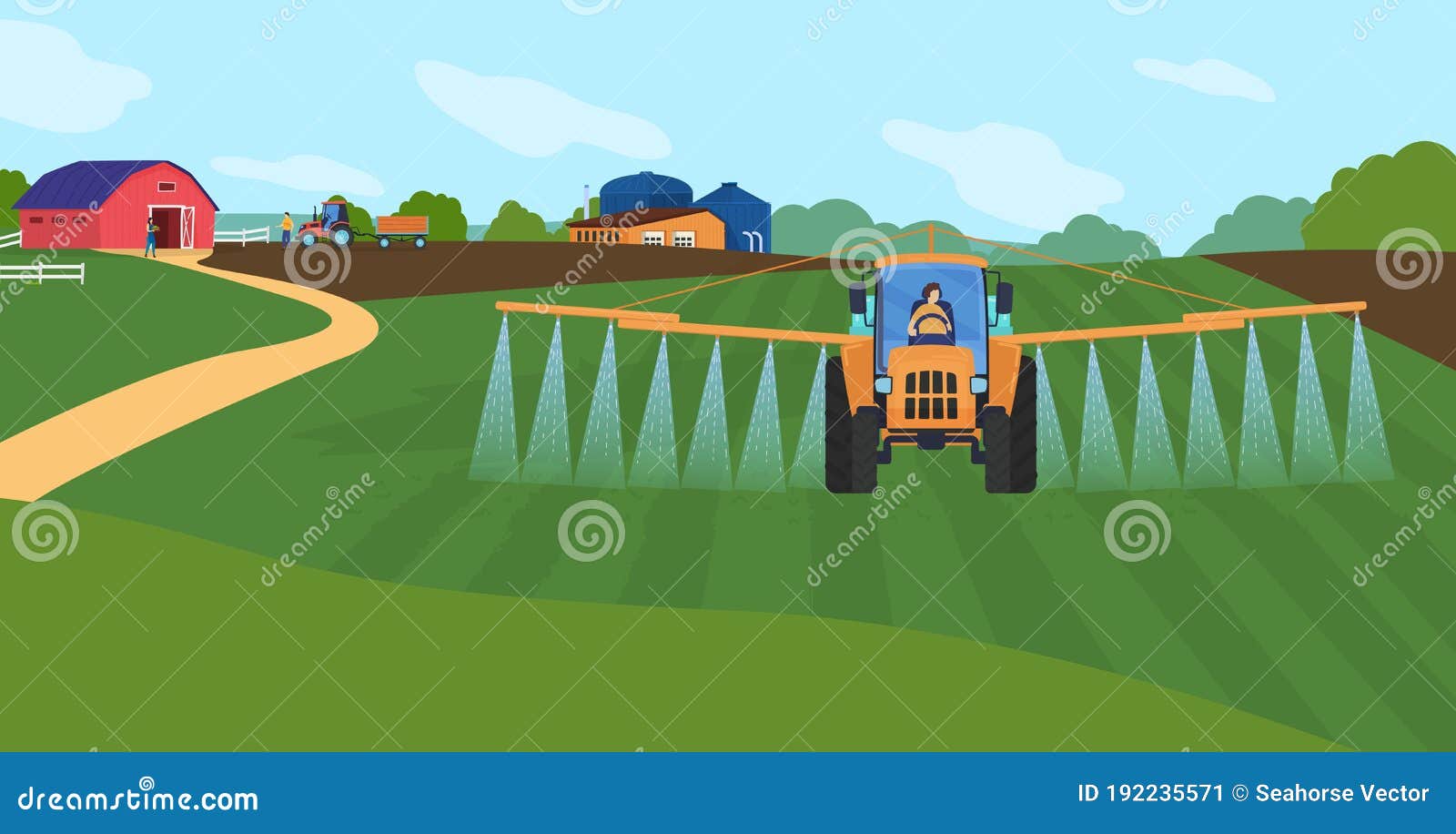 Farming Agriculture Vector Illustration Cartoon Flat Agricultural