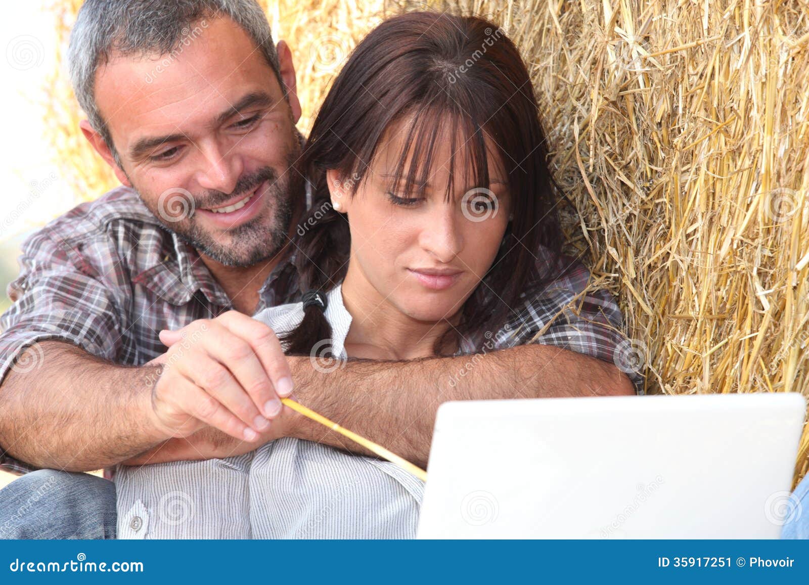 Farming couple stock image. Image of people, grey, business - 35917251