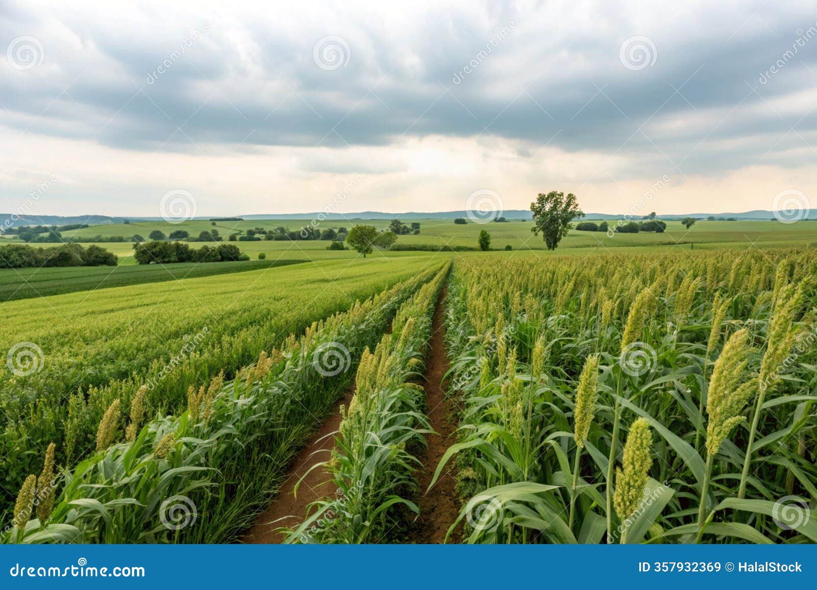 Farming Crops of Millets in Field Stock Illustration - Illustration of ...