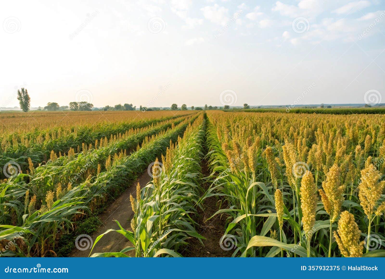Farming Crops of Millets in Field Stock Illustration - Illustration of ...