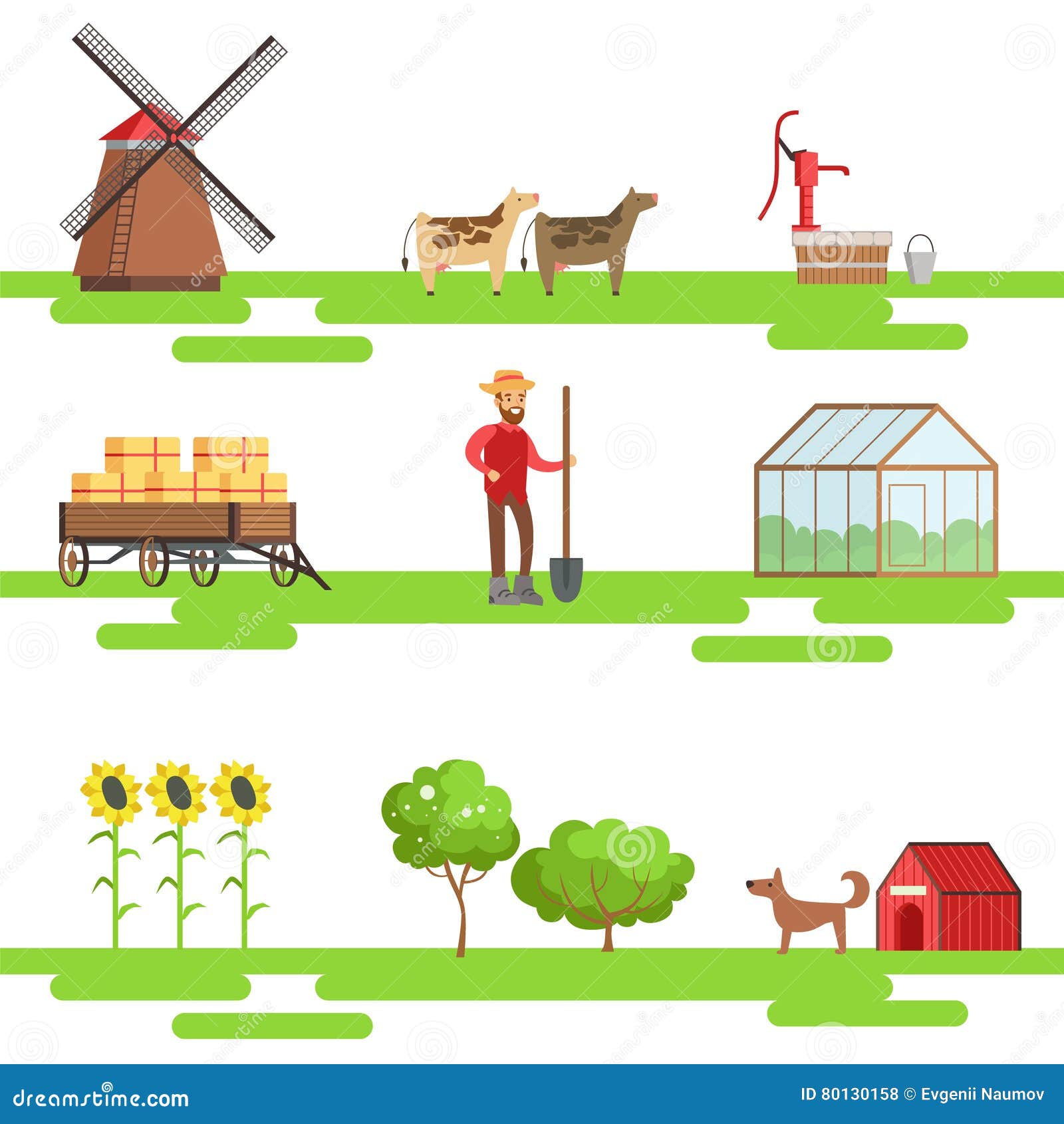 Set Of Farming Elements For Creating Your Own Badges, Logos, Labels ...