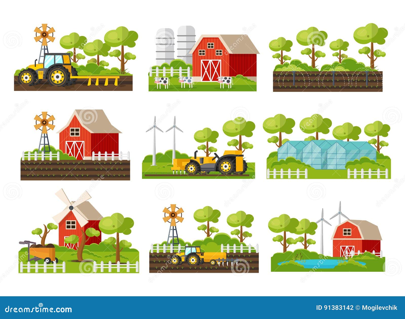 Farming Elements Set stock vector. Illustration of fresh - 91383142