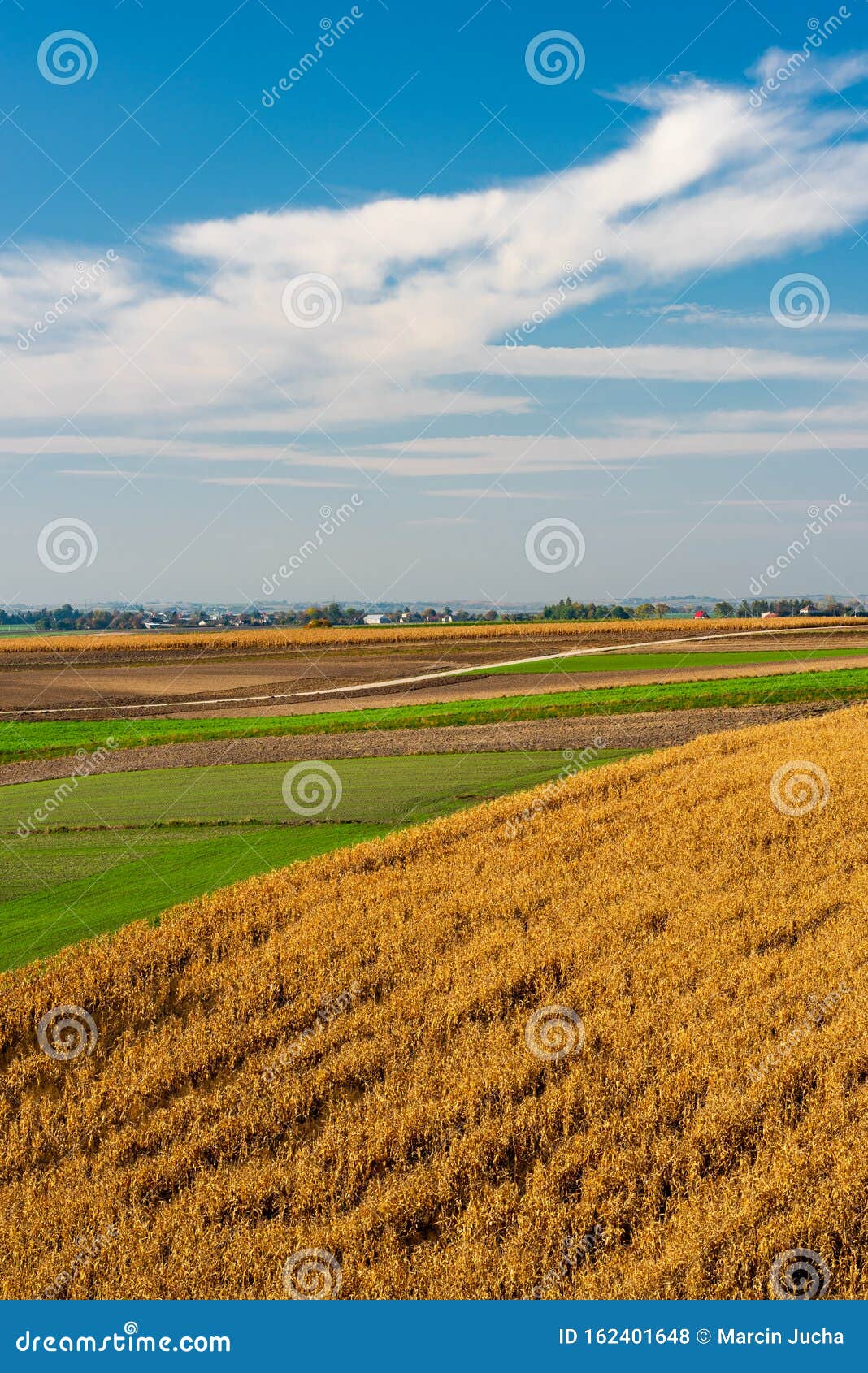 Farming Fields in Rural Polish Countryside at Fall Stock Photo - Image ...