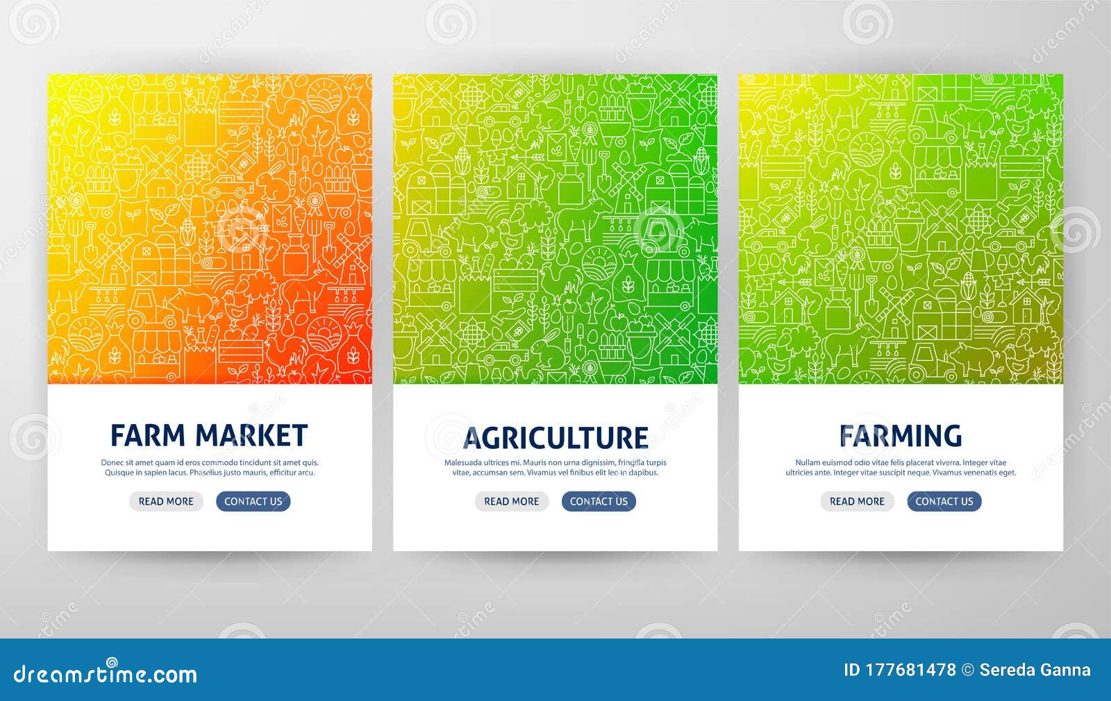 Farming Flyer Concepts stock vector. Illustration of crop - 177681478