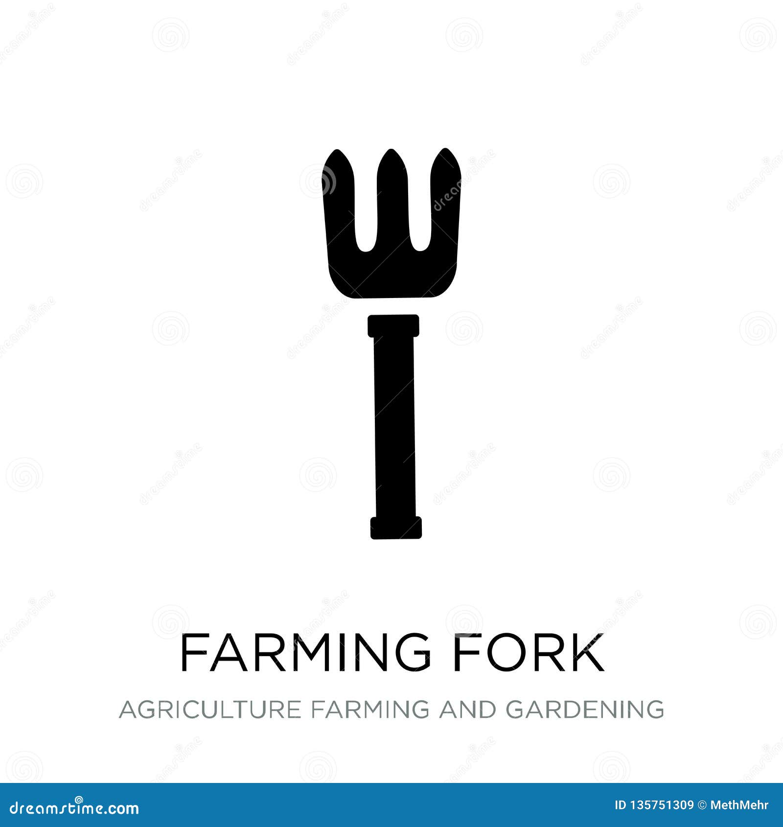 Farming Fork Icon in Trendy Design Style. Farming Fork Icon Isolated on ...