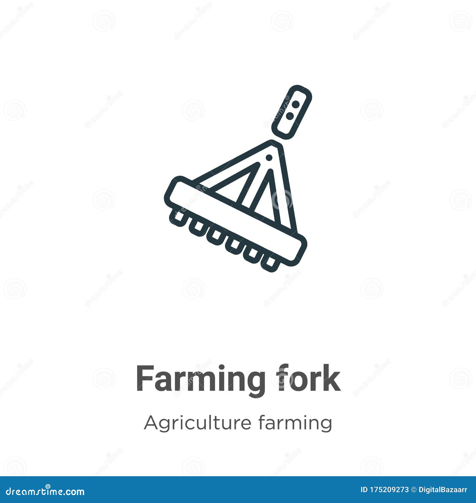 Farming Fork Outline Vector Icon. Thin Line Black Farming Fork Icon ...