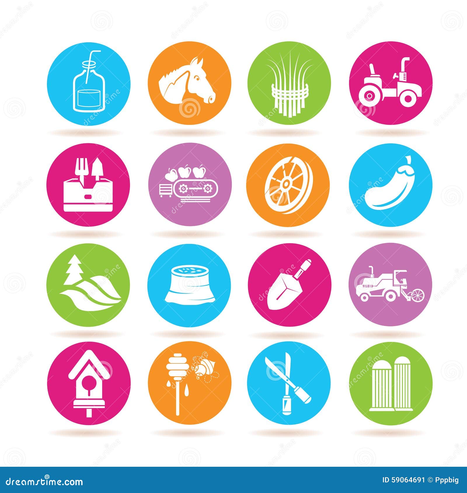 Farming icons stock illustration. Illustration of color - 59064691