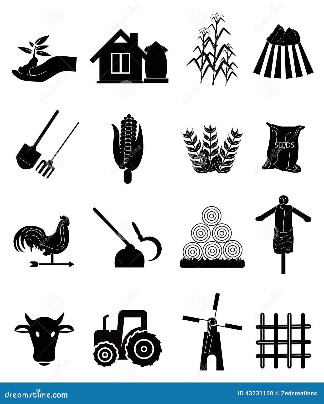 Farming Icons stock vector. Illustration of farming, livestock - 43231158