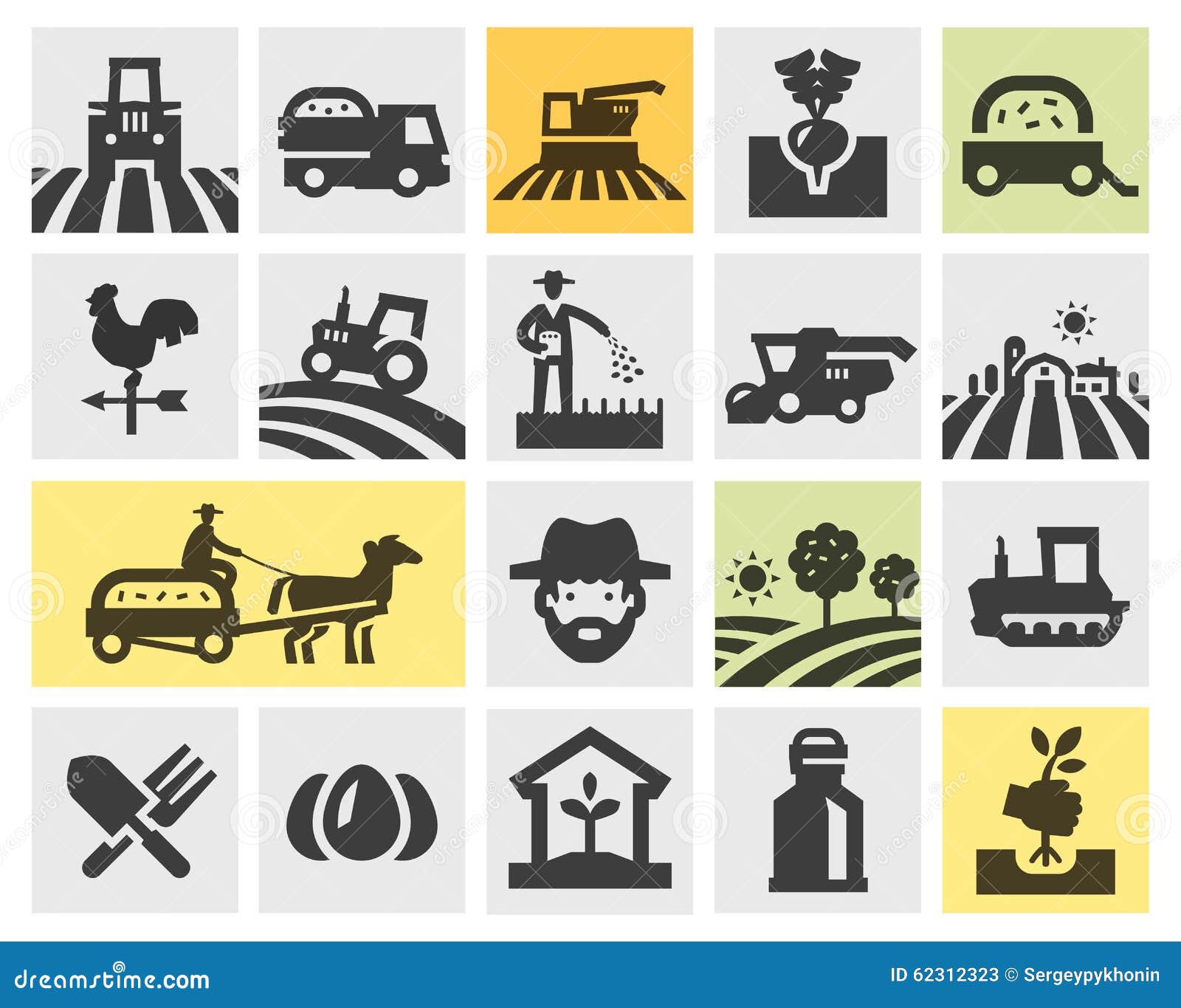 Farming Icons Set. Vector Illustration Stock Vector - Illustration of ...