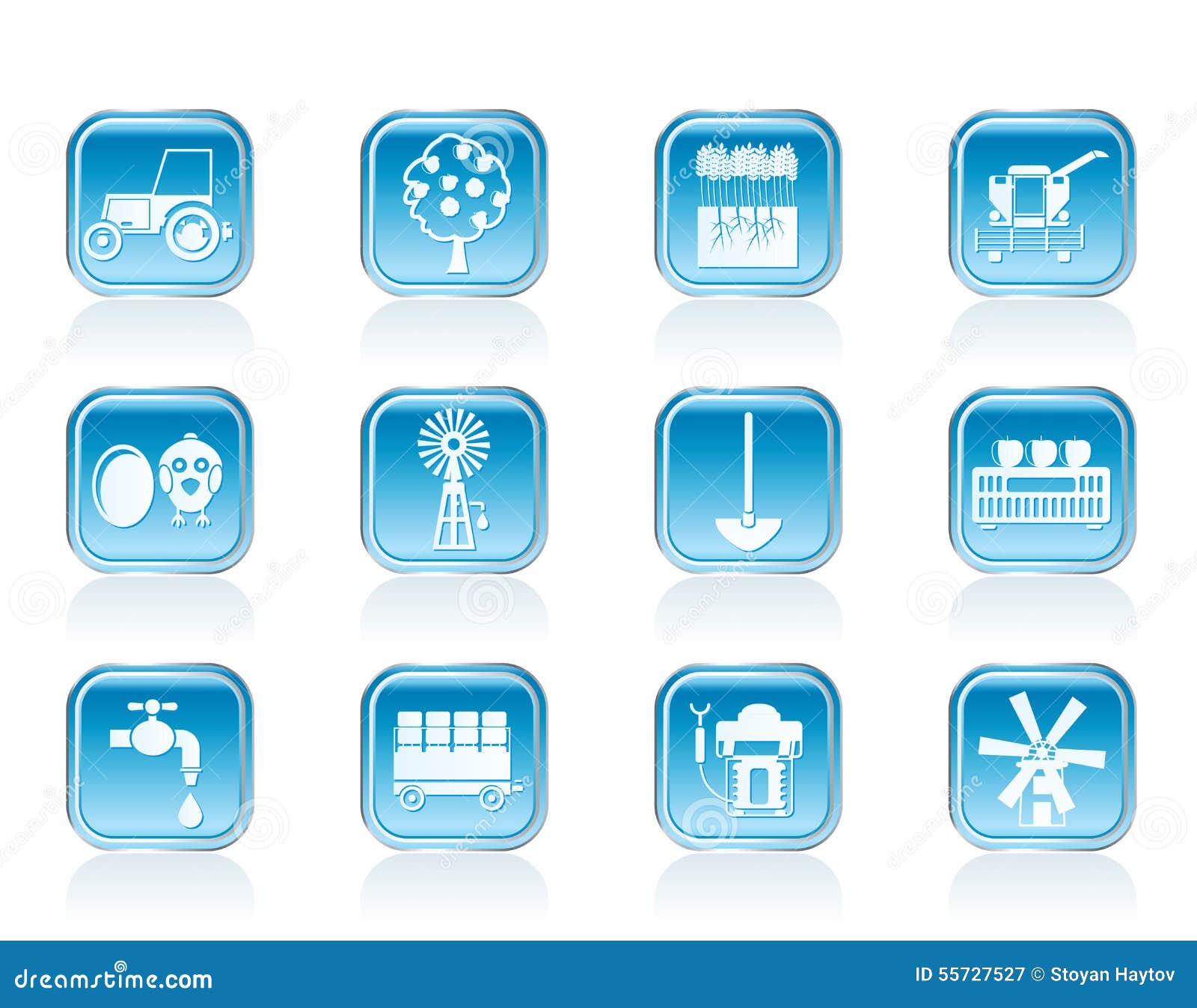 Farming Industry and Farming Tools Icons Stock Vector - Illustration of ...