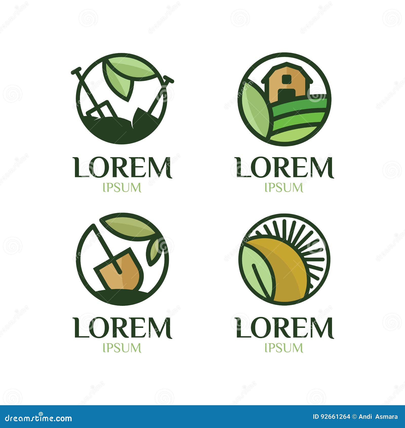 Farming Logo Set Vector Illustration | CartoonDealer.com #92661264