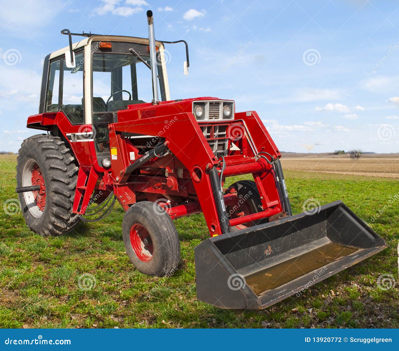 Farming with Old Red stock photo. Image of farm, agronomy - 13920772