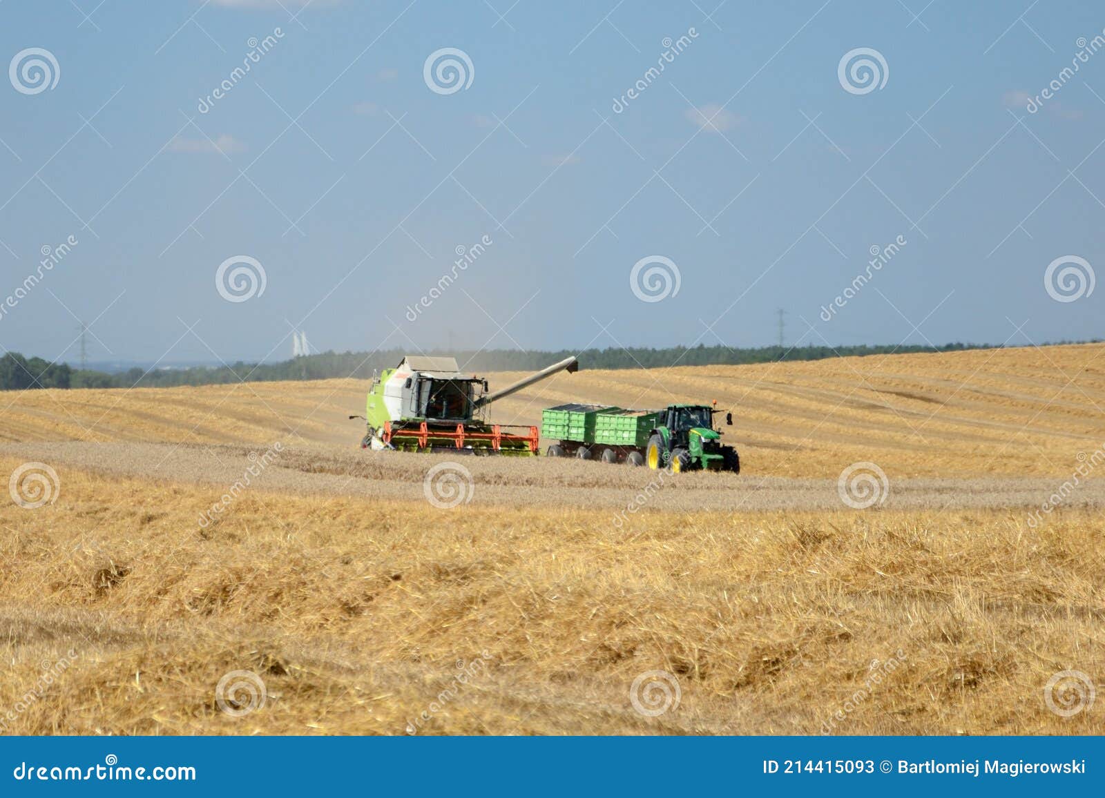 Farming in Poland, Harvester at Work Editorial Stock Photo - Image of ...