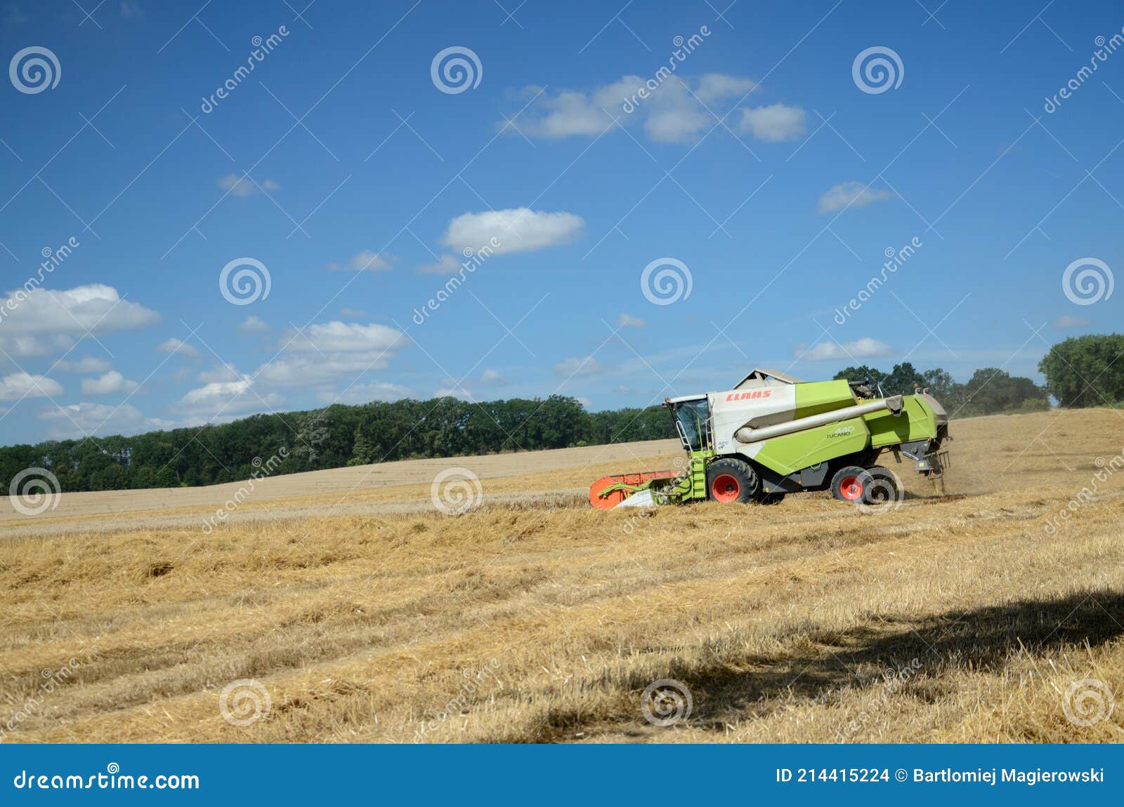 Farming in Poland, Harvester at Work Editorial Stock Image - Image of ...