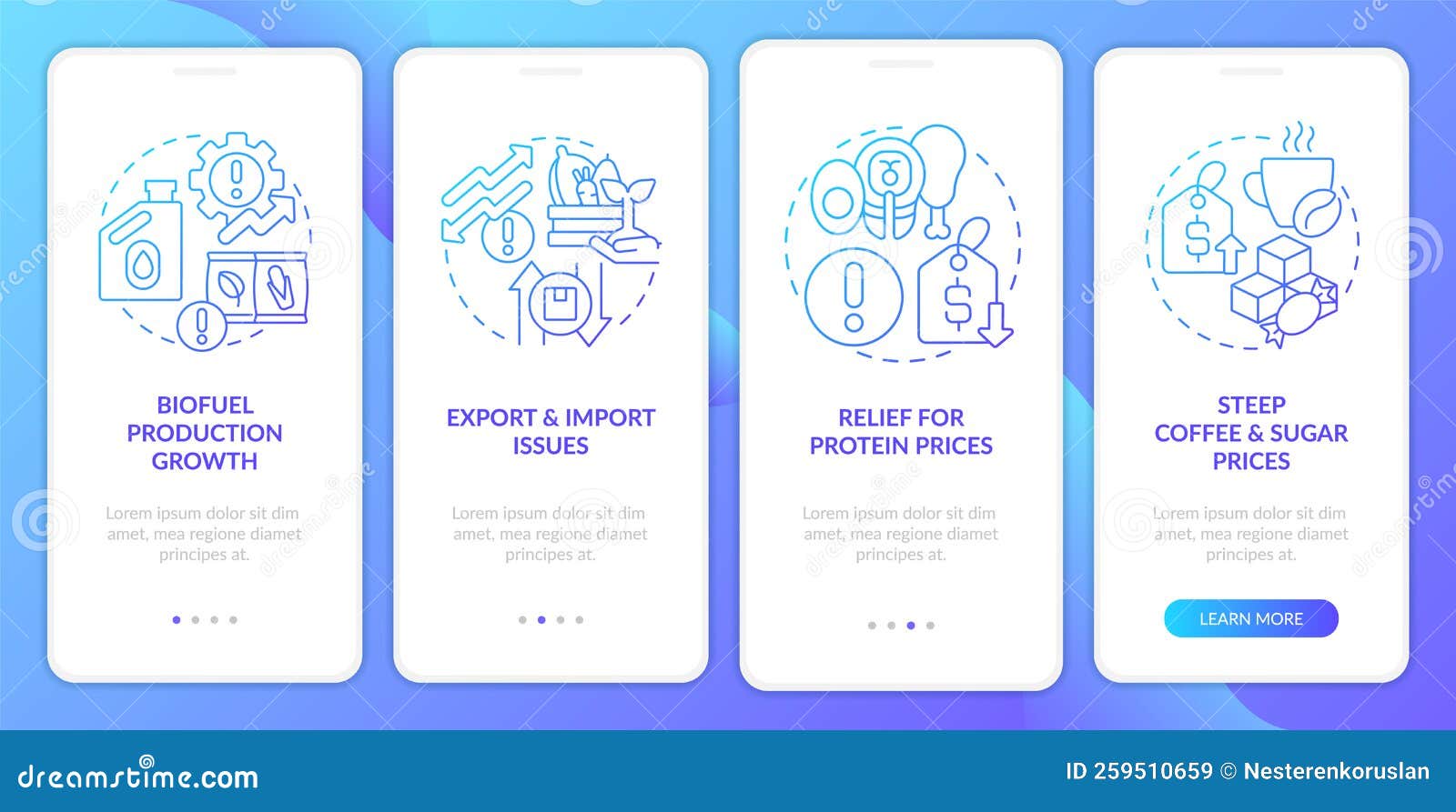 Farming Problems Blue Gradient Onboarding Mobile App Screen Stock ... Farming Problems Blue Gradient Onboarding Mobile App Screen Stock ...