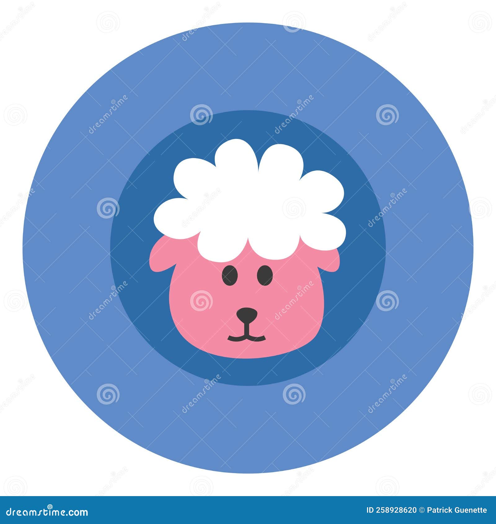 Farming sheep, icon stock vector. Illustration of cute - 258928620