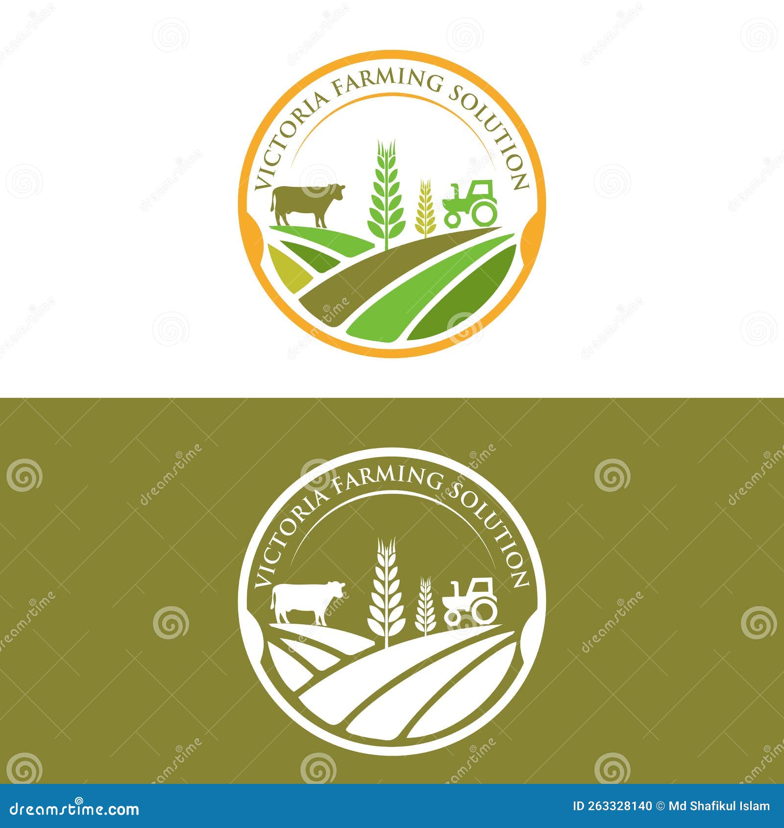 Farming Solutions Vector Logo Design Stock Illustration - Illustration ...