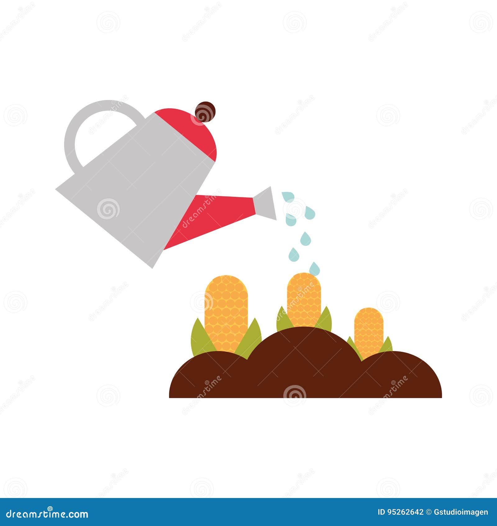 Farming Sprinkler with Corn Cultivation Stock Vector - Illustration of ...