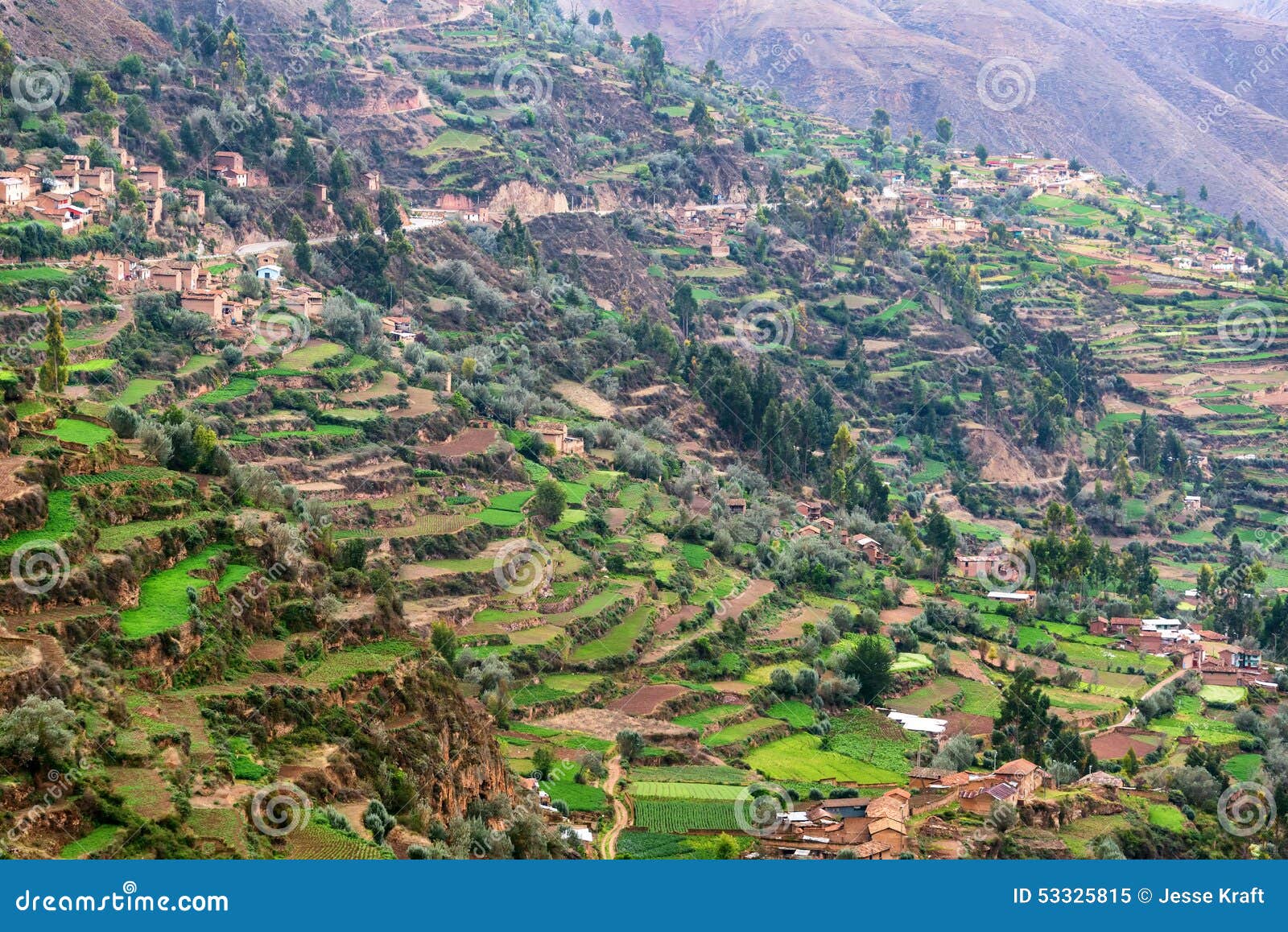 Farming Terraces in Peru stock image. Image of tourism - 53325815
