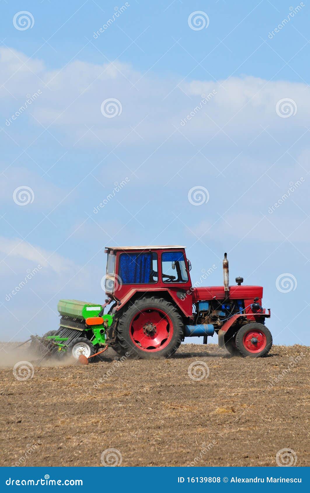 Farming tractor plowing stock photo. Image of harvest - 16139808