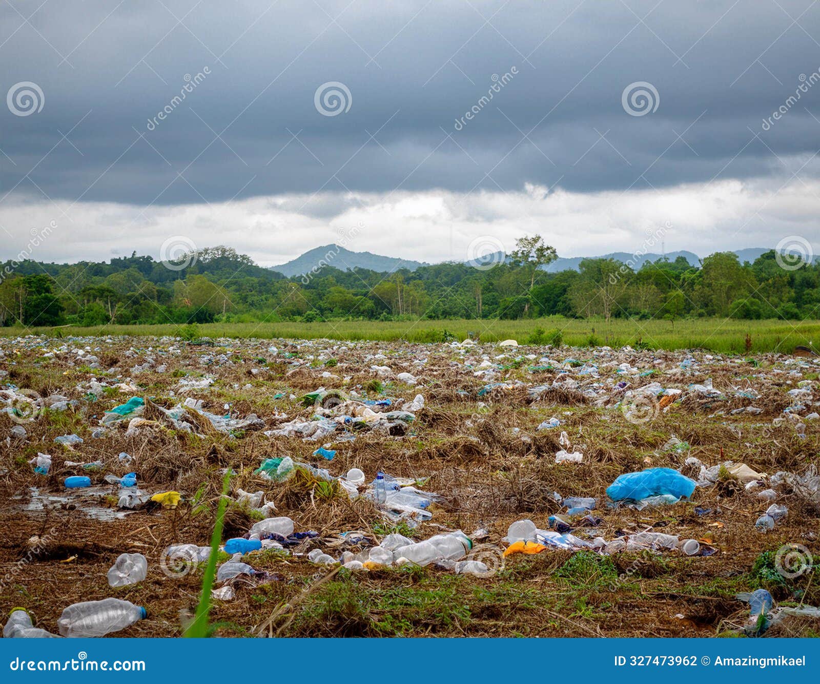 Farmland with Plastic Waste Stock Photo - Image of generated, farmland ...
