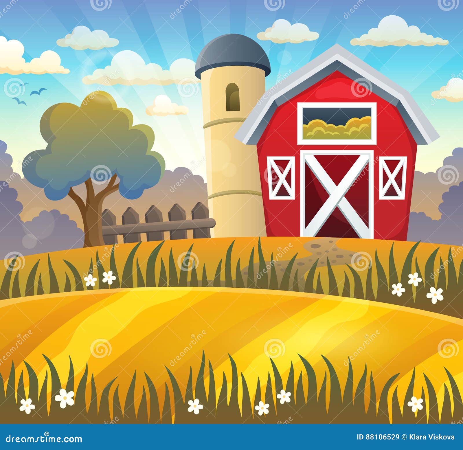 Farmland Theme Background 2 Stock Vector - Illustration of sunlight ...