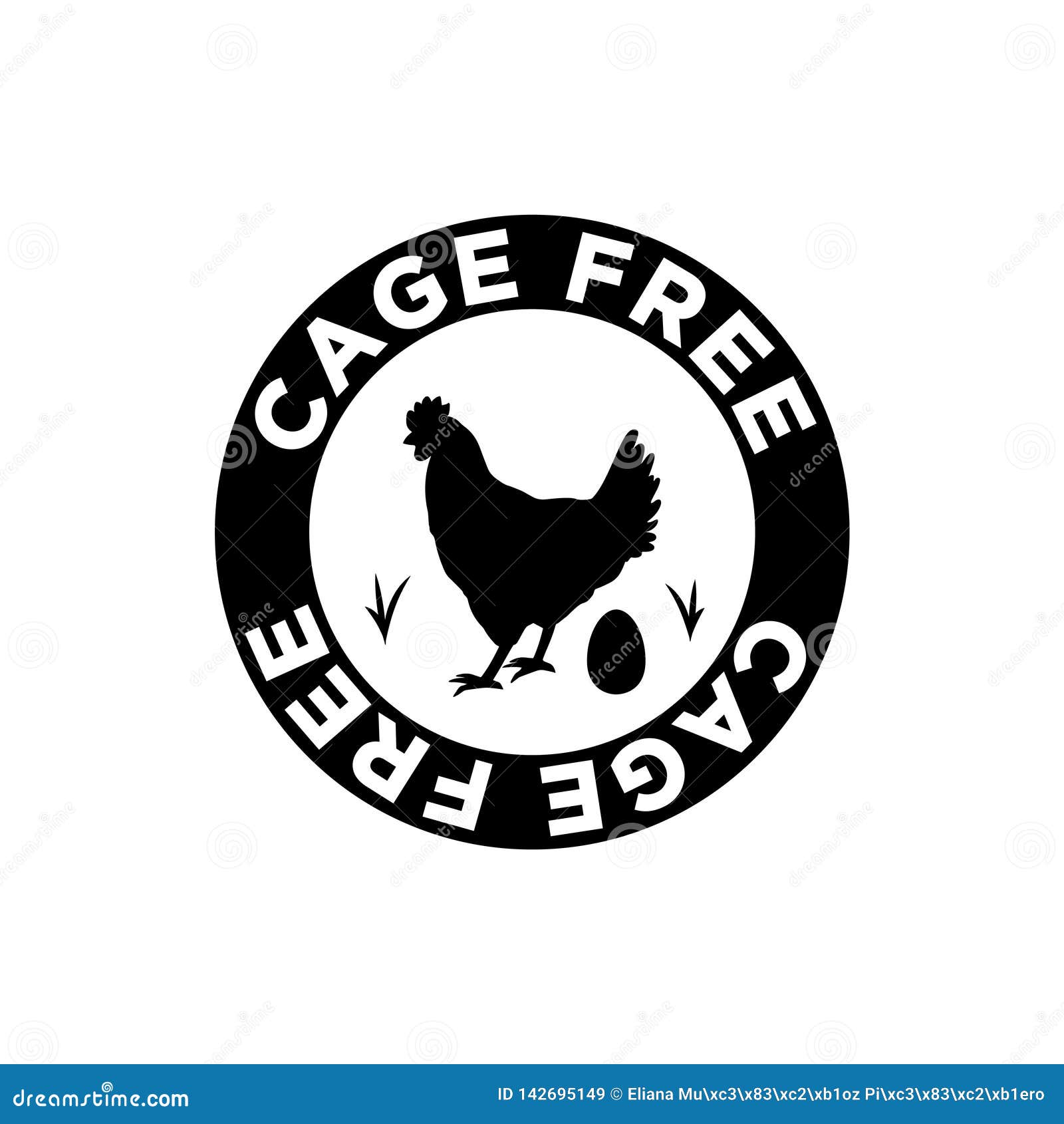Cage free, , logo stock illustration. Illustration of annotate - 142695149