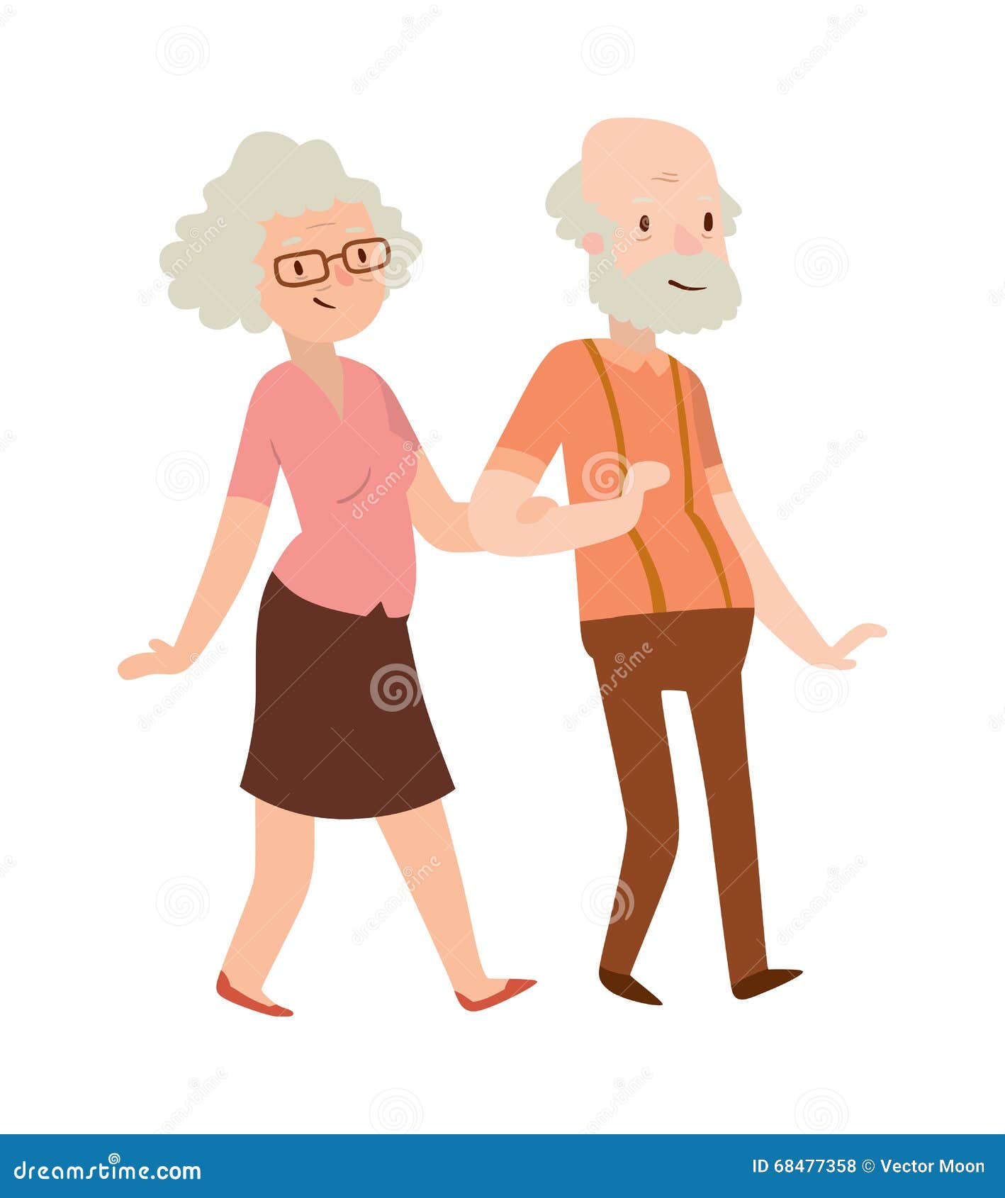 Farmor Och Farfar I Modern Plan Design Vektor Illustrationer ...