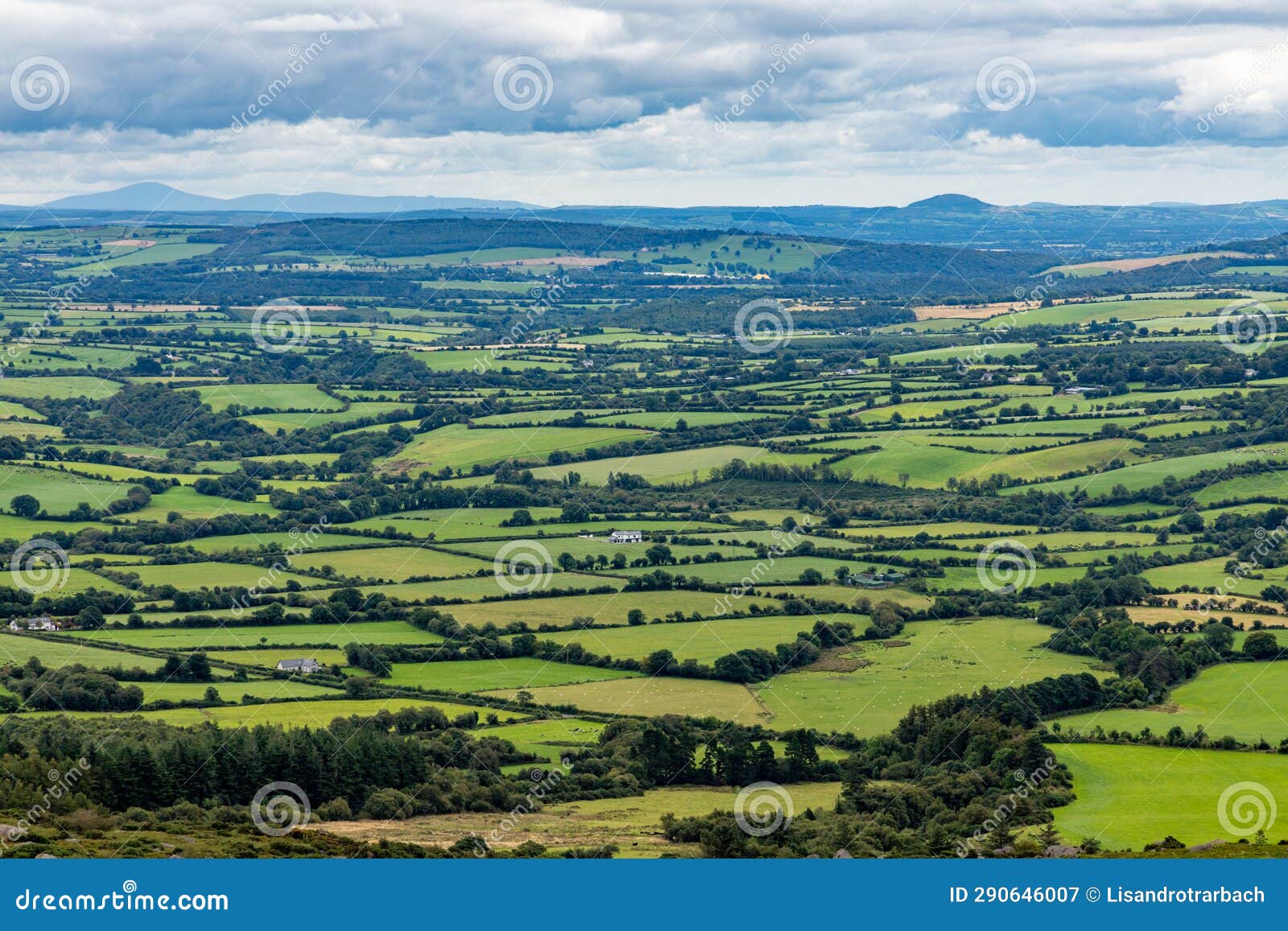 Farms and Fields Coumshingaun Lough Trail Stock Image - Image of clouds ...