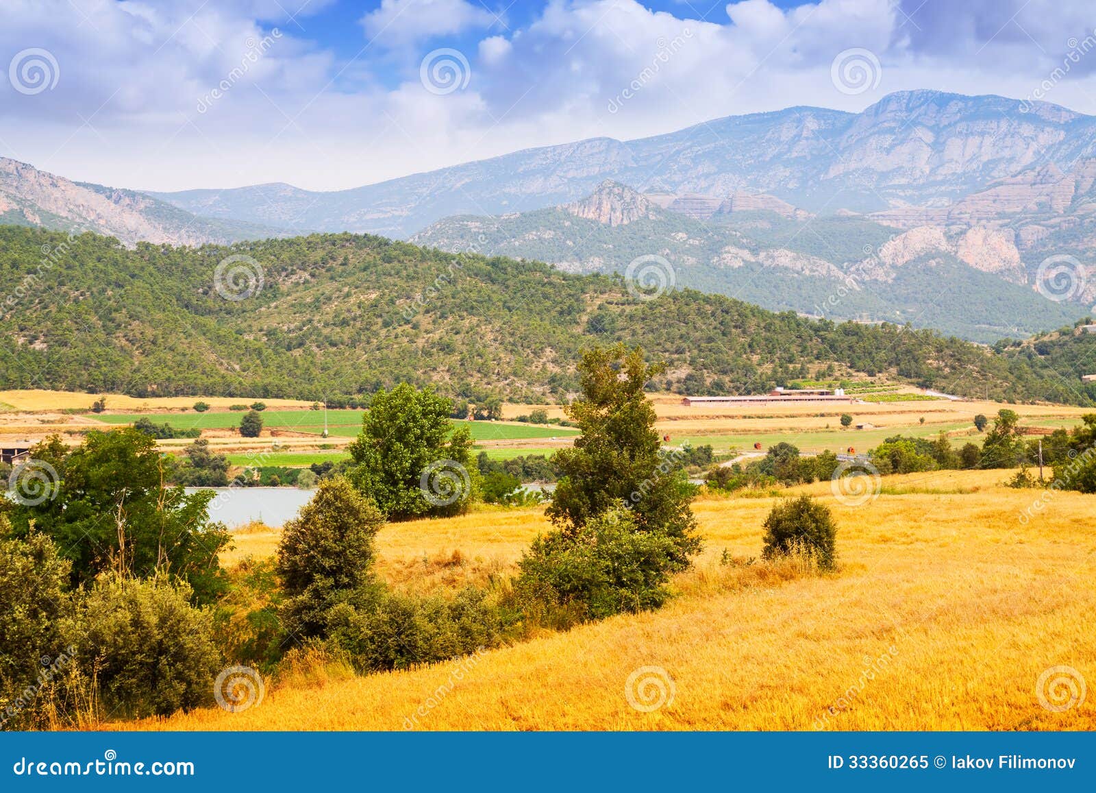 Farms and fields in Lleida stock image. Image of farming - 33360265