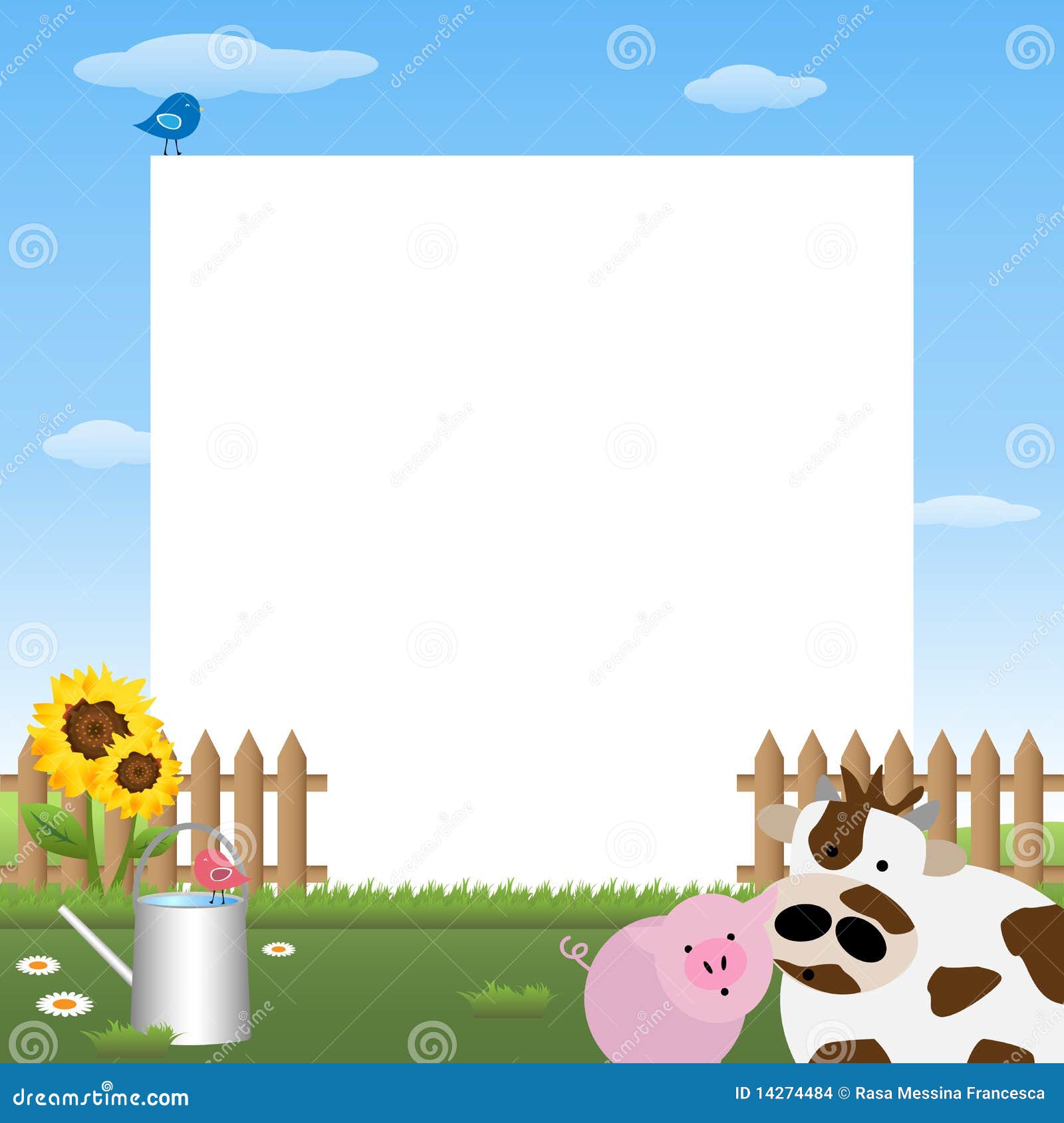 Farmyard frame stock vector. Illustration of birds, animal - 14274484
