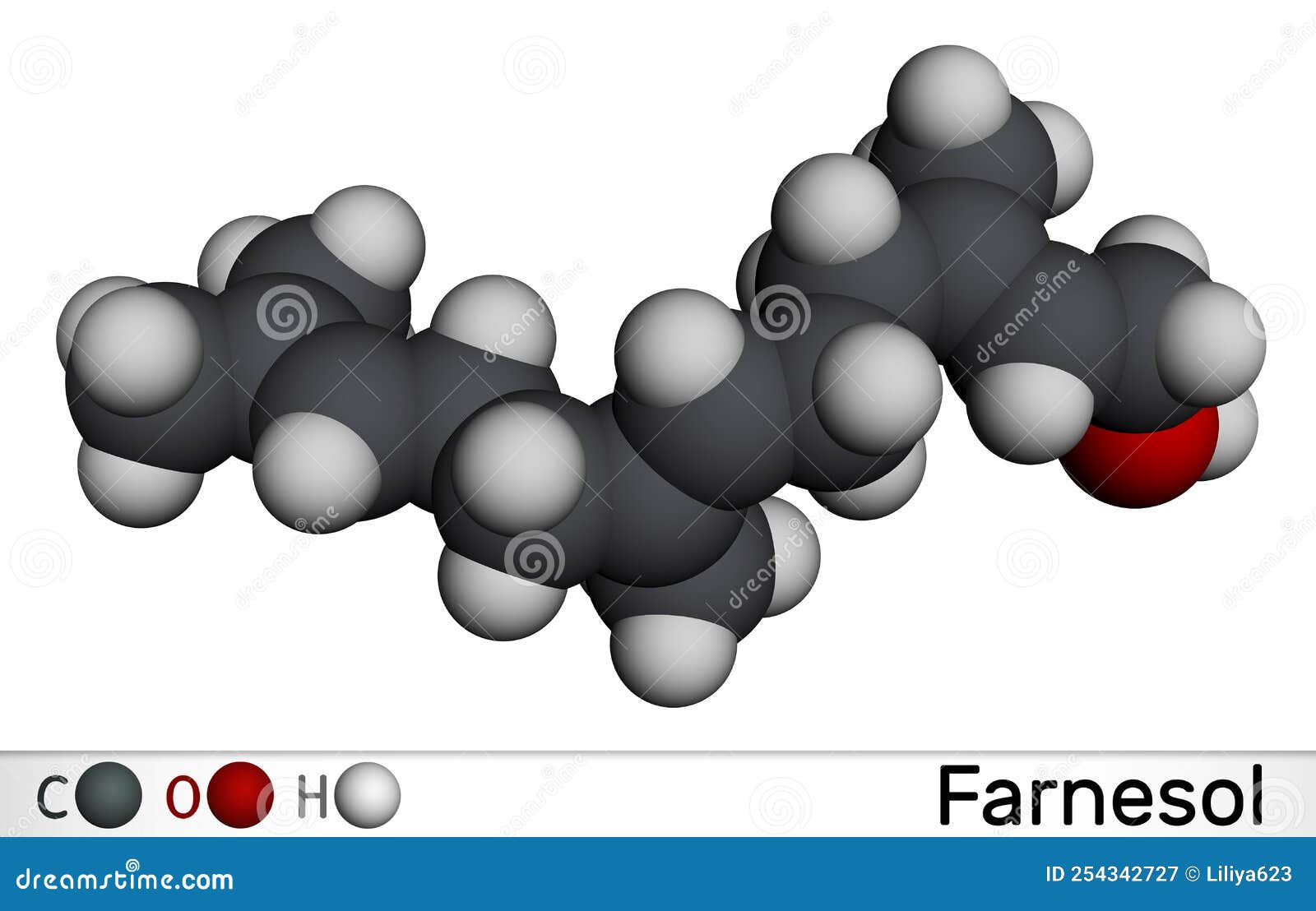 Farnesol Molecule. it is Derivative of Terpenoids. it Has a Delicate ...