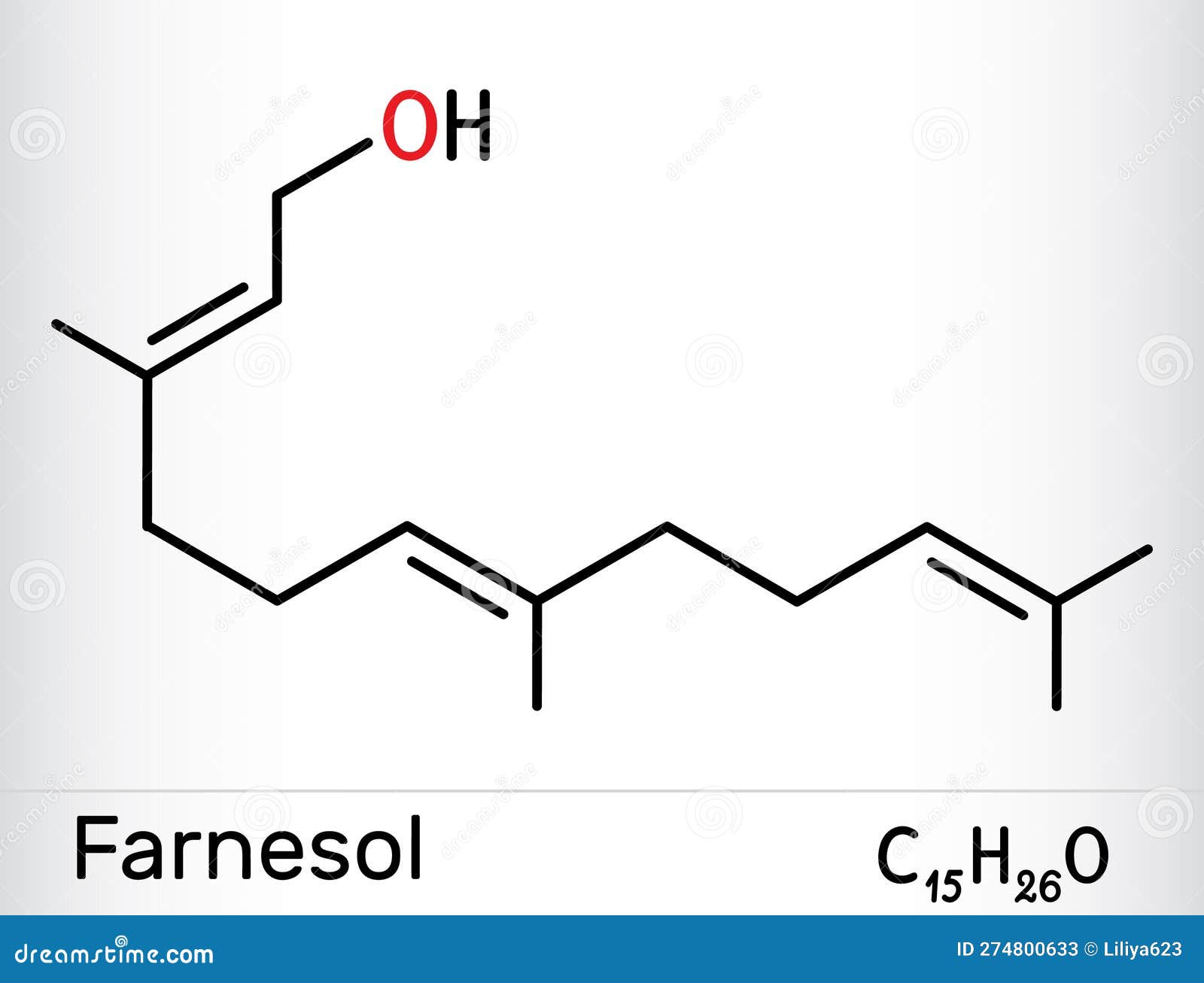 Farnesol Molecule. it is Derivative of Terpenoids. it Has a Delicate ...