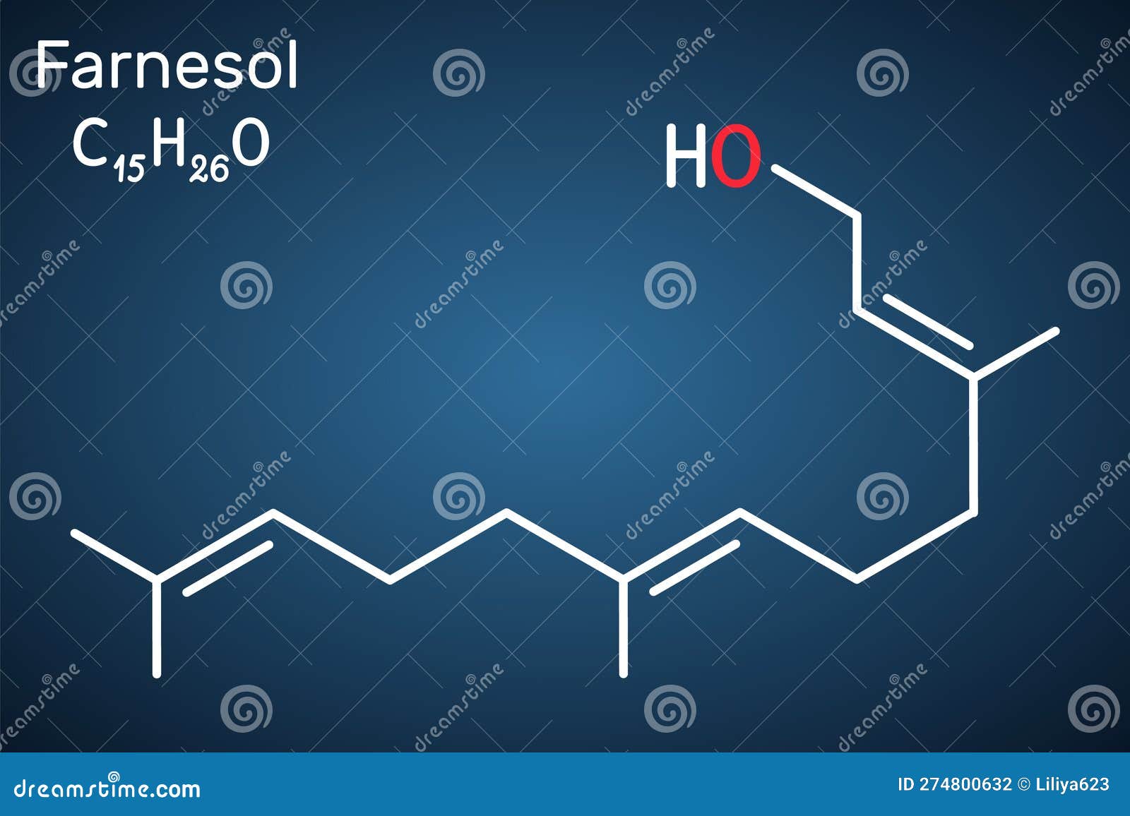 Farnesol Molecule. it is Derivative of Terpenoids. it Has a Delicate ...
