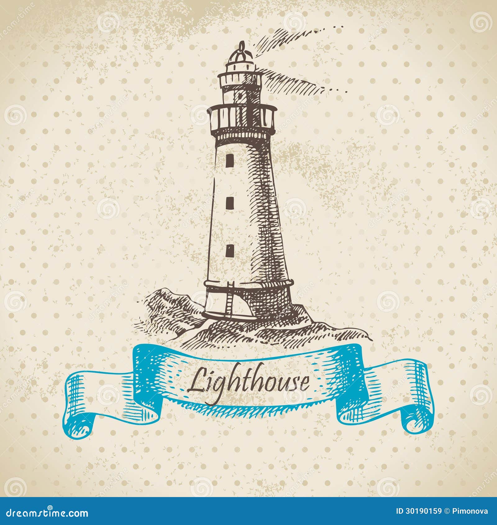 Faro illustrazione vettoriale. Illustrazione di mano - 30190159