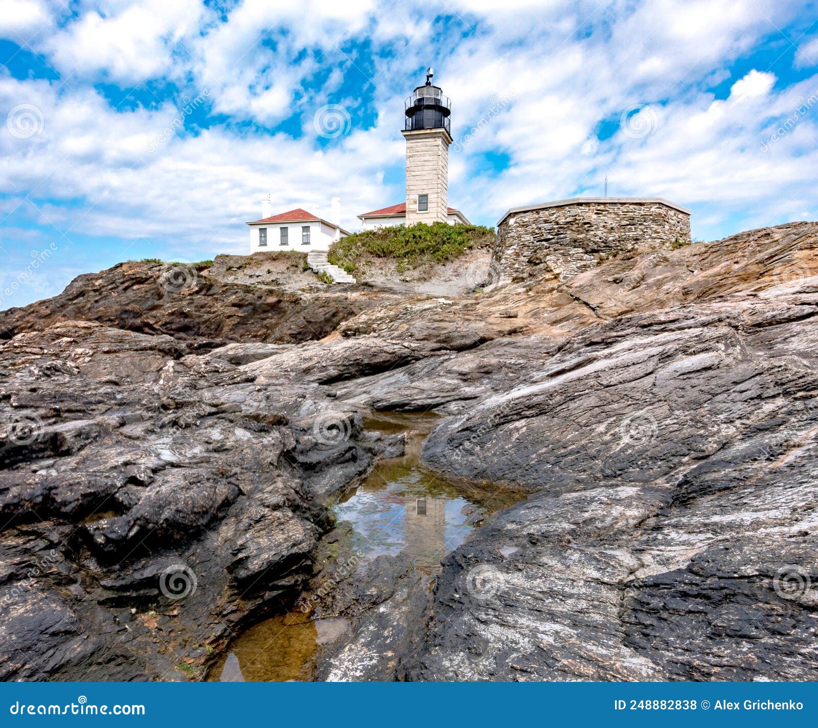 Faro Beavertail Isla Conacicut Isla Jamestown Rhode Foto de archivo ...