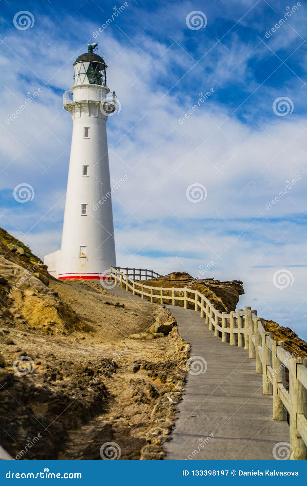 Faro De Castlepoint, Isla Del Norte, Nueva Zelanda Imagen de archivo ...