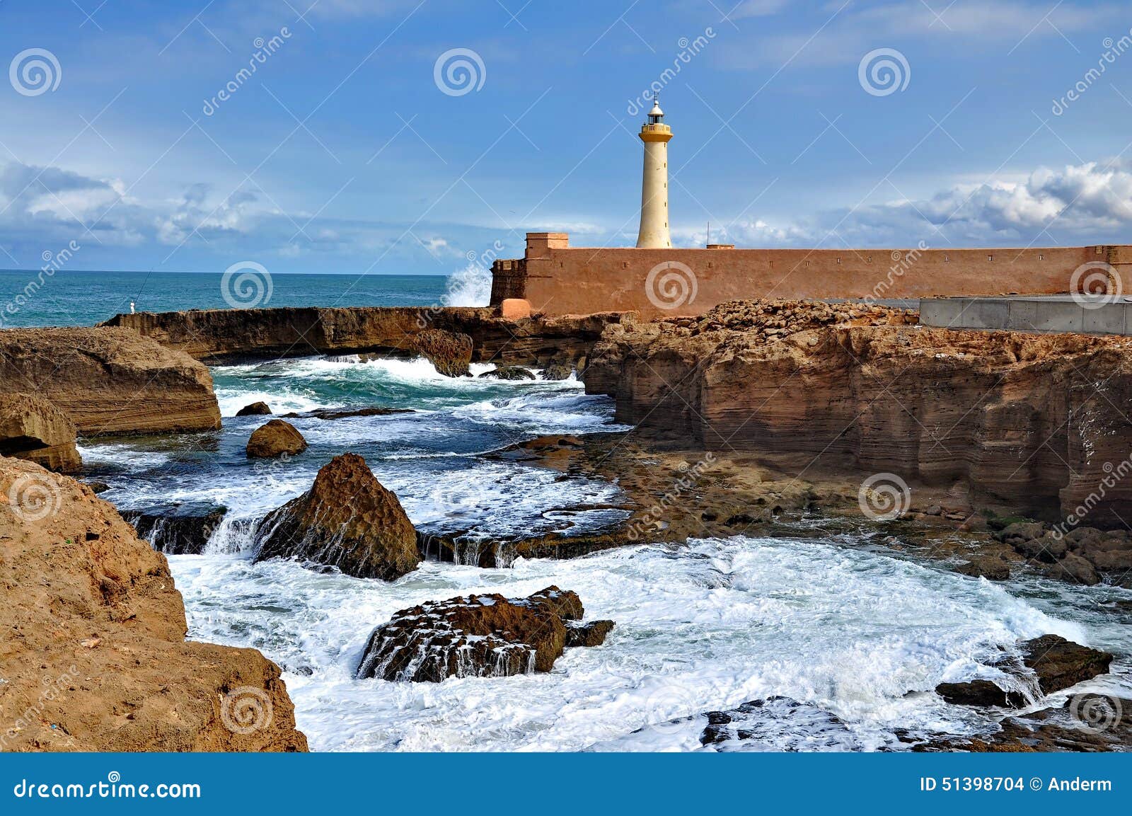 Faro de Rabat, Marruecos foto de archivo. Imagen de faro - 51398704