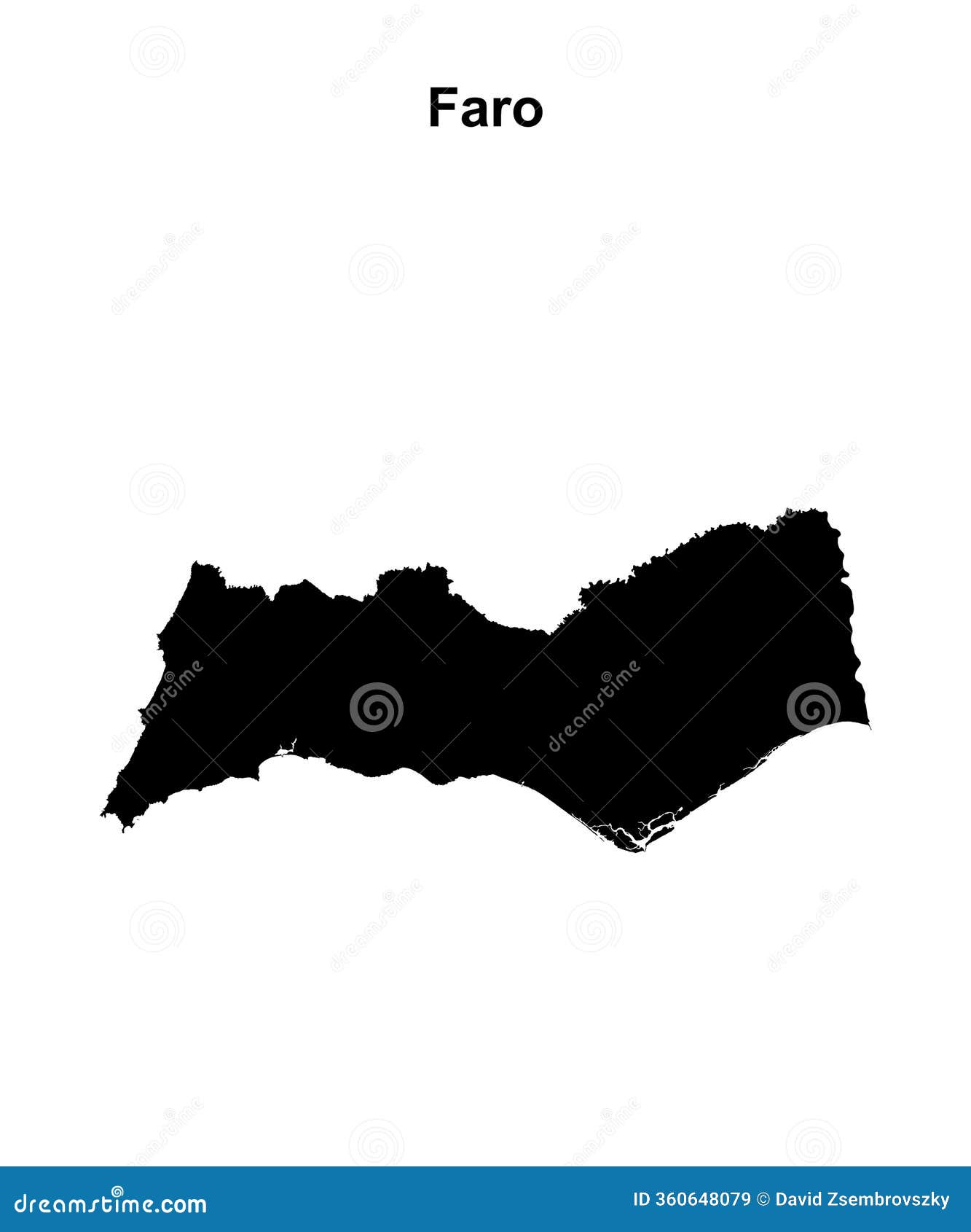 Faro outline map stock illustration. Illustration of portugal - 360648079