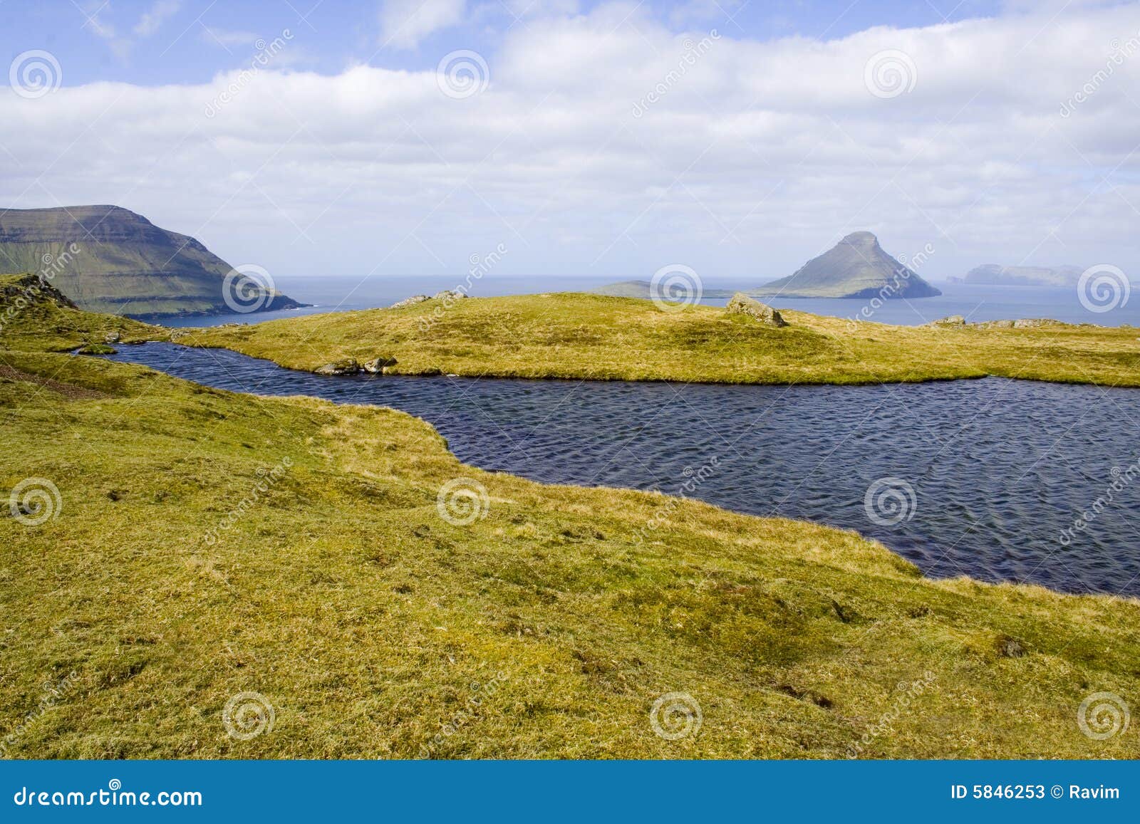 Faroe Islands Coastine. Sandvik Village With Colorful Houses. Suduroy ...