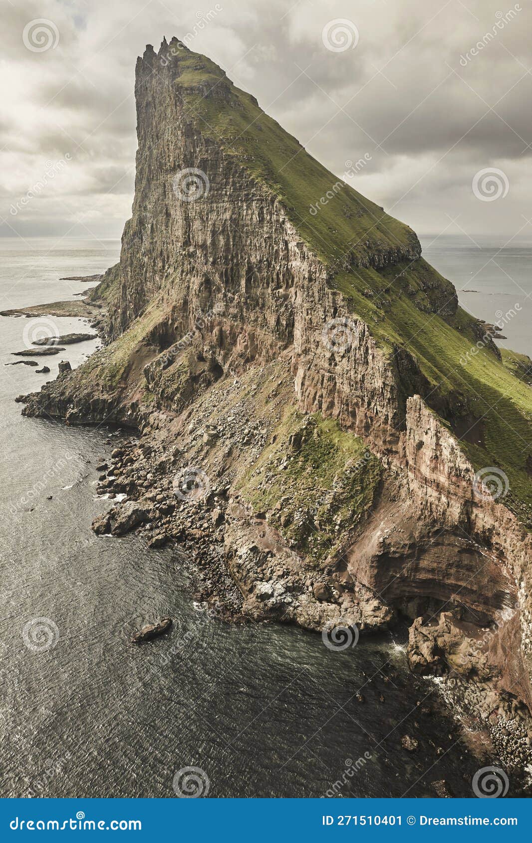 Faroe Islands Dramatic Coastline Viewed from Helicopter. Vagar Cliffs ...