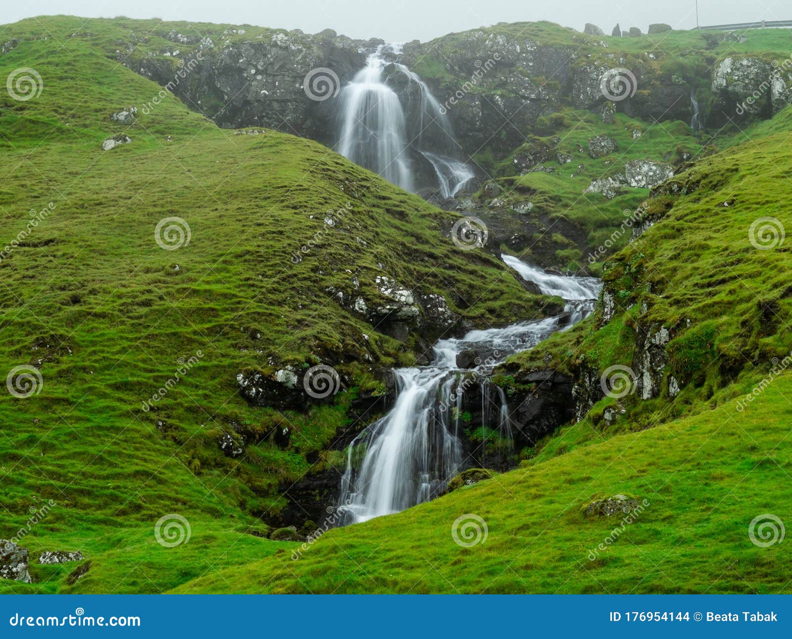Faroe Islands is the Land of the Waterfalls. Stock Photo - Image of ...