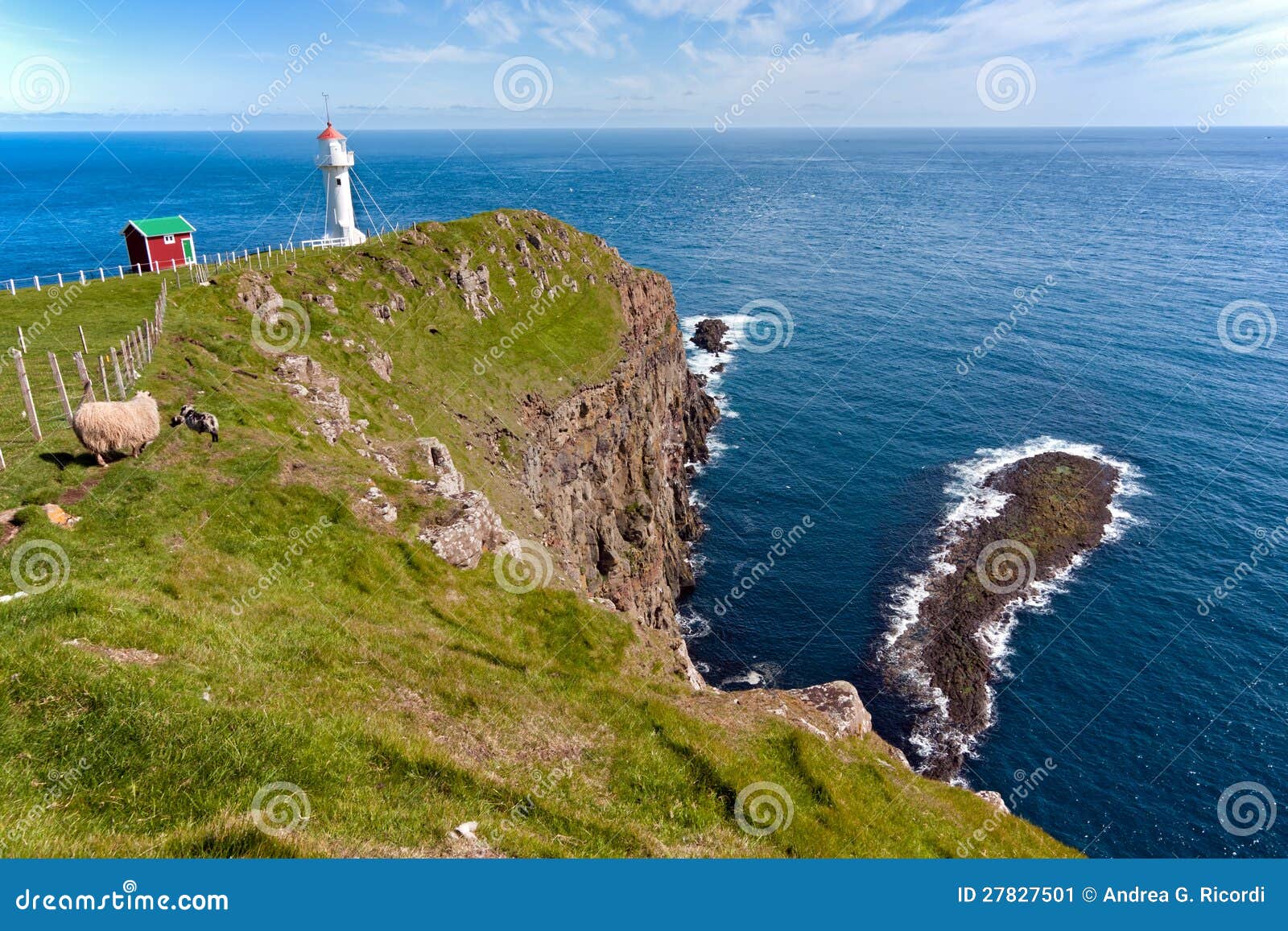Faroe Islands, Landscape of Akraberg Lighthouse Stock Image - Image of ...