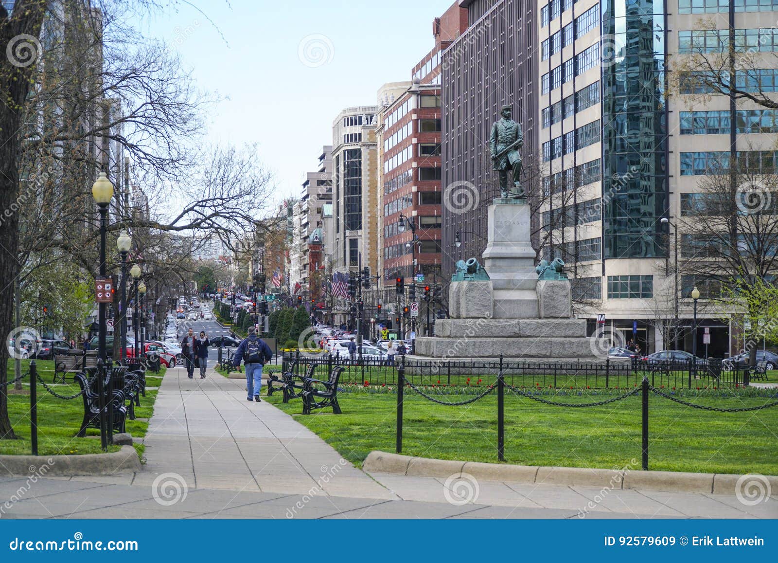 Farragut Square in Washington DC - WASHINGTON DC - COLUMBIA - APRIL 7 ...