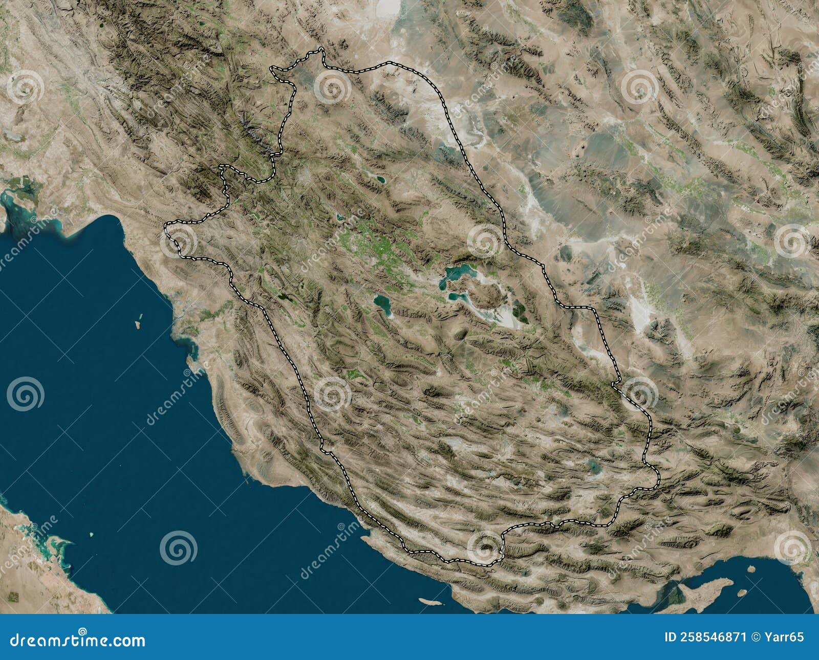 Fars, Iran. High-res Satellite. No Legend Stock Image - Image of shiraz ...