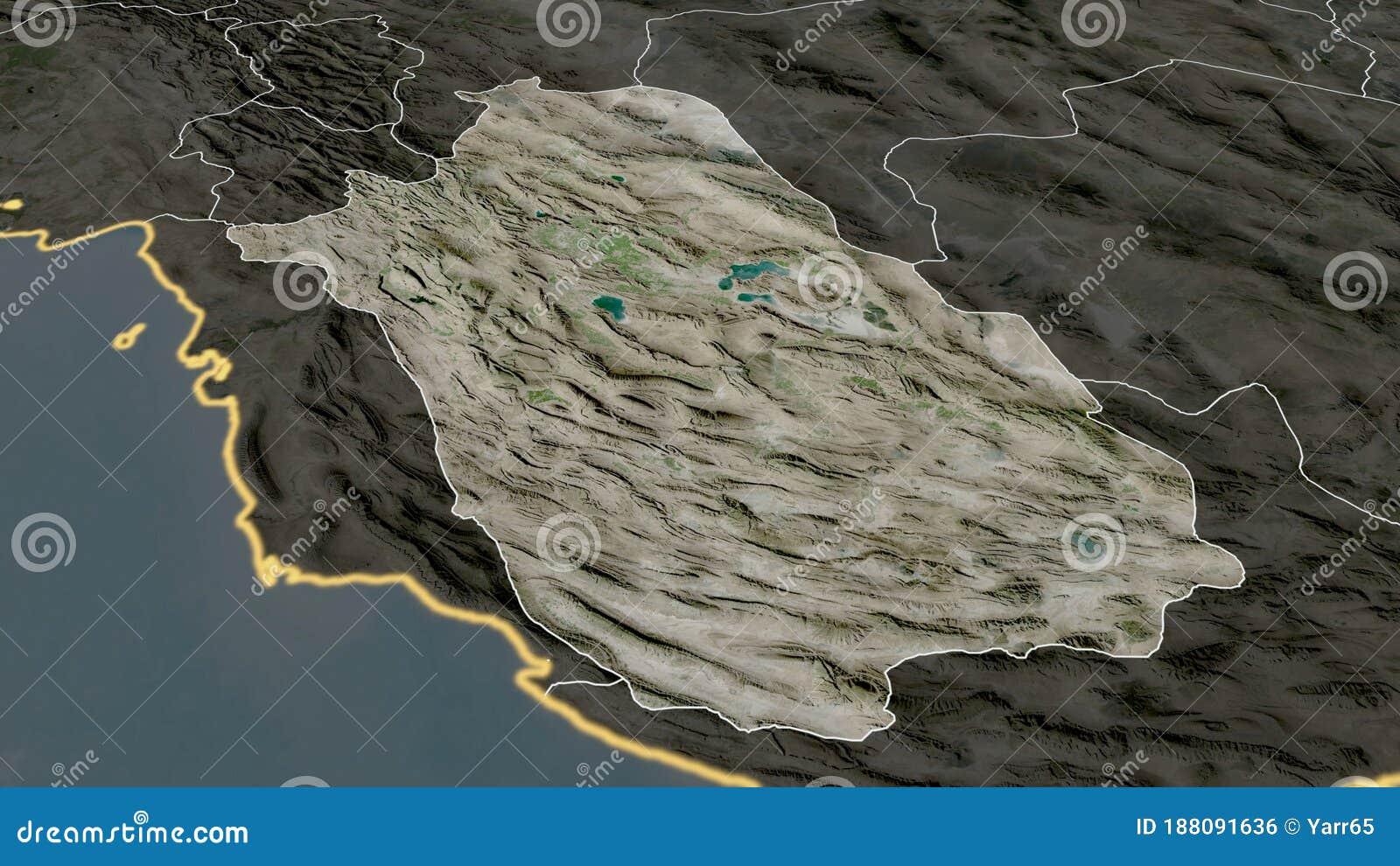 Fars, Iran - Highlighted. Satellite Stock Illustration - Illustration ...