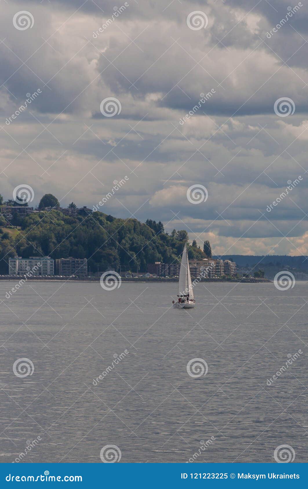 Fartyg Som Framme Simmar Av Alki Beach Fotografering för Bildbyråer ...