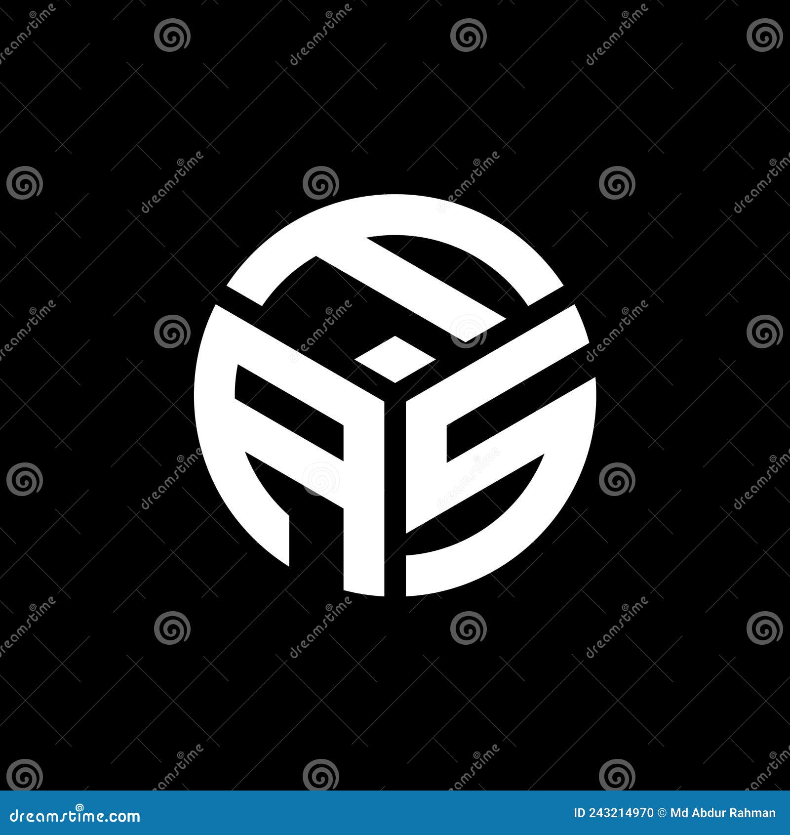 FAS Letter Logo Design On Black Background. FAS Creative Initials ...