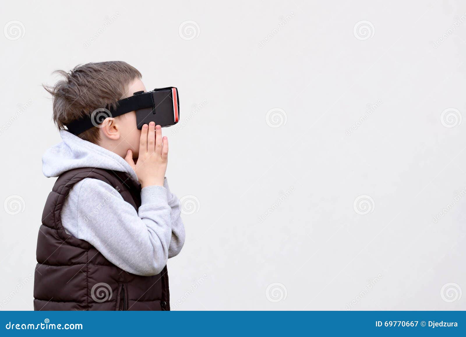 Fascinated Little Boy Using VR Virtual Reality Goggles Stock Image ...